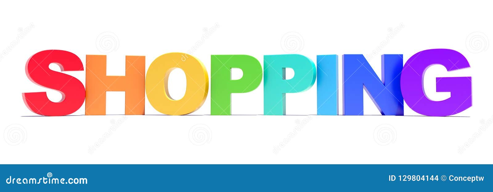 Shopping Colorful Word Text Stock Illustration - Illustration of banner ...
