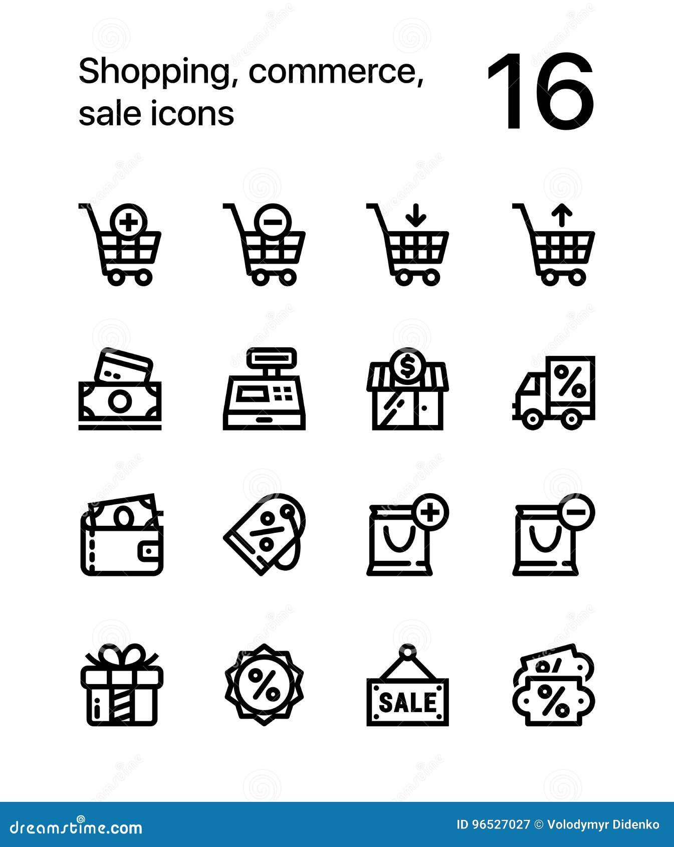 Shopping, Commerce, Sale Icons for Web and Mobile Design Pack 1 Stock ...