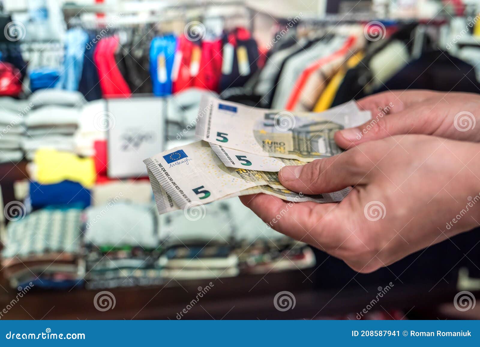 Shopping Concept. Customer Pay Euro in Store Stock Image - Image of ...