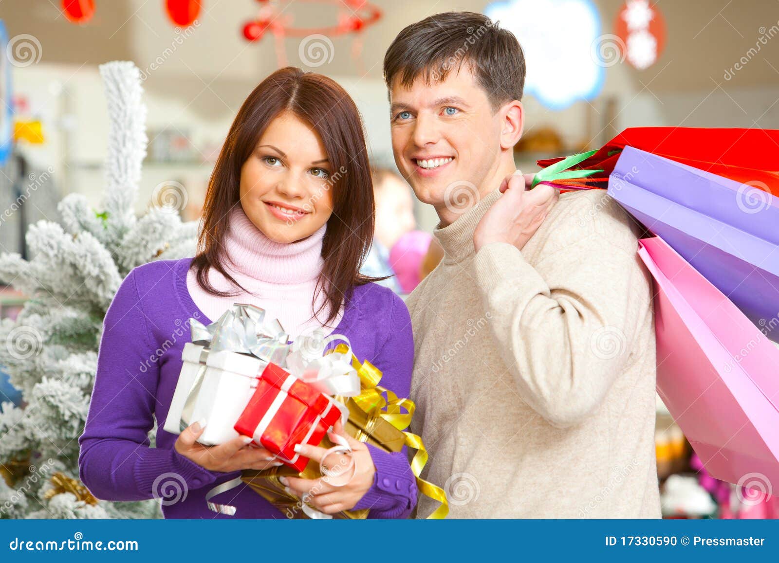 Shopping couple stock photo. Image of lifestyle, pair - 17330590
