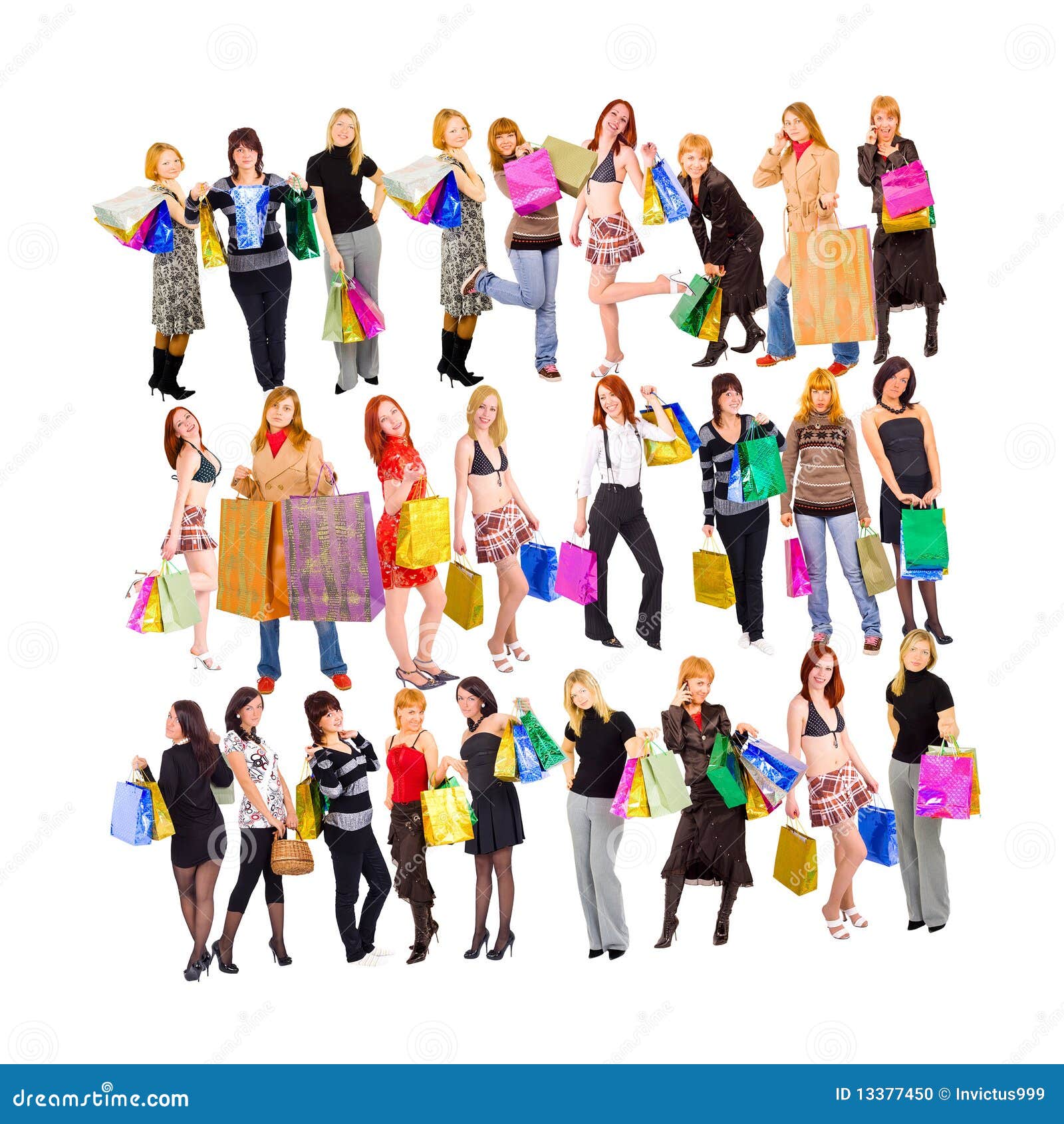 Shopping crowds stock photo. Image of lady, colorful - 13377450
