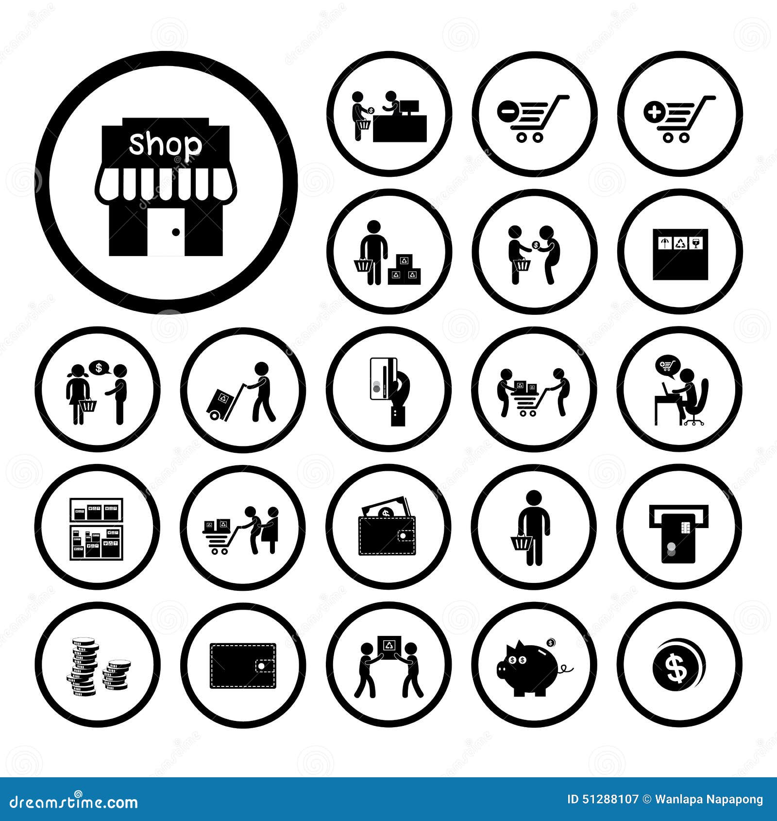 Shopping and delivery icon stock vector. Illustration of laptop - 51288107