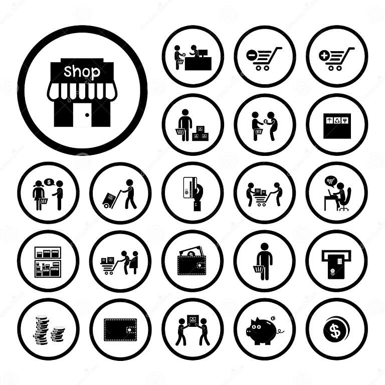 Shopping and delivery icon stock vector. Illustration of laptop - 51288107