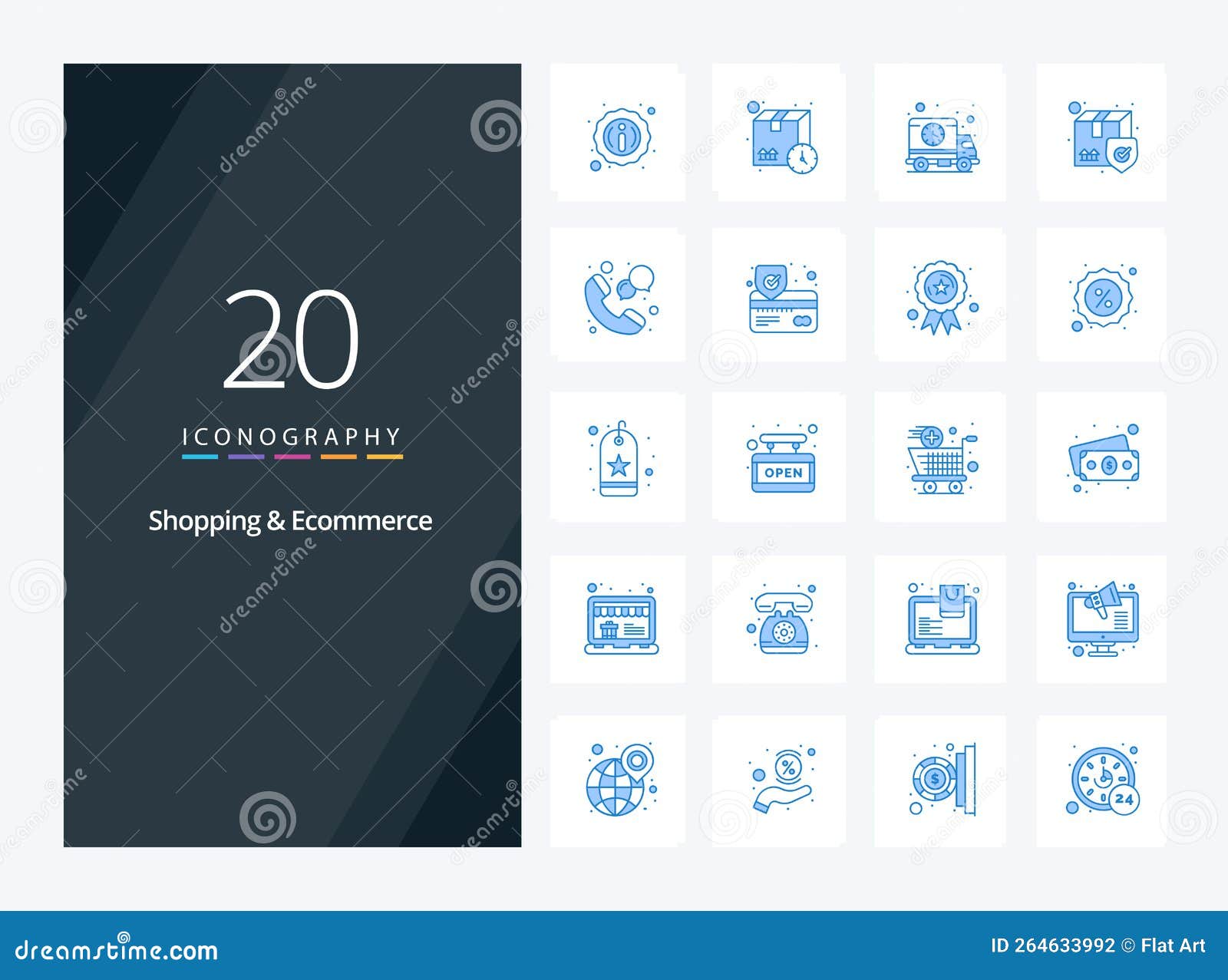 20 Shopping and Ecommerce Blue Color Icon for Presentation Stock Vector ...