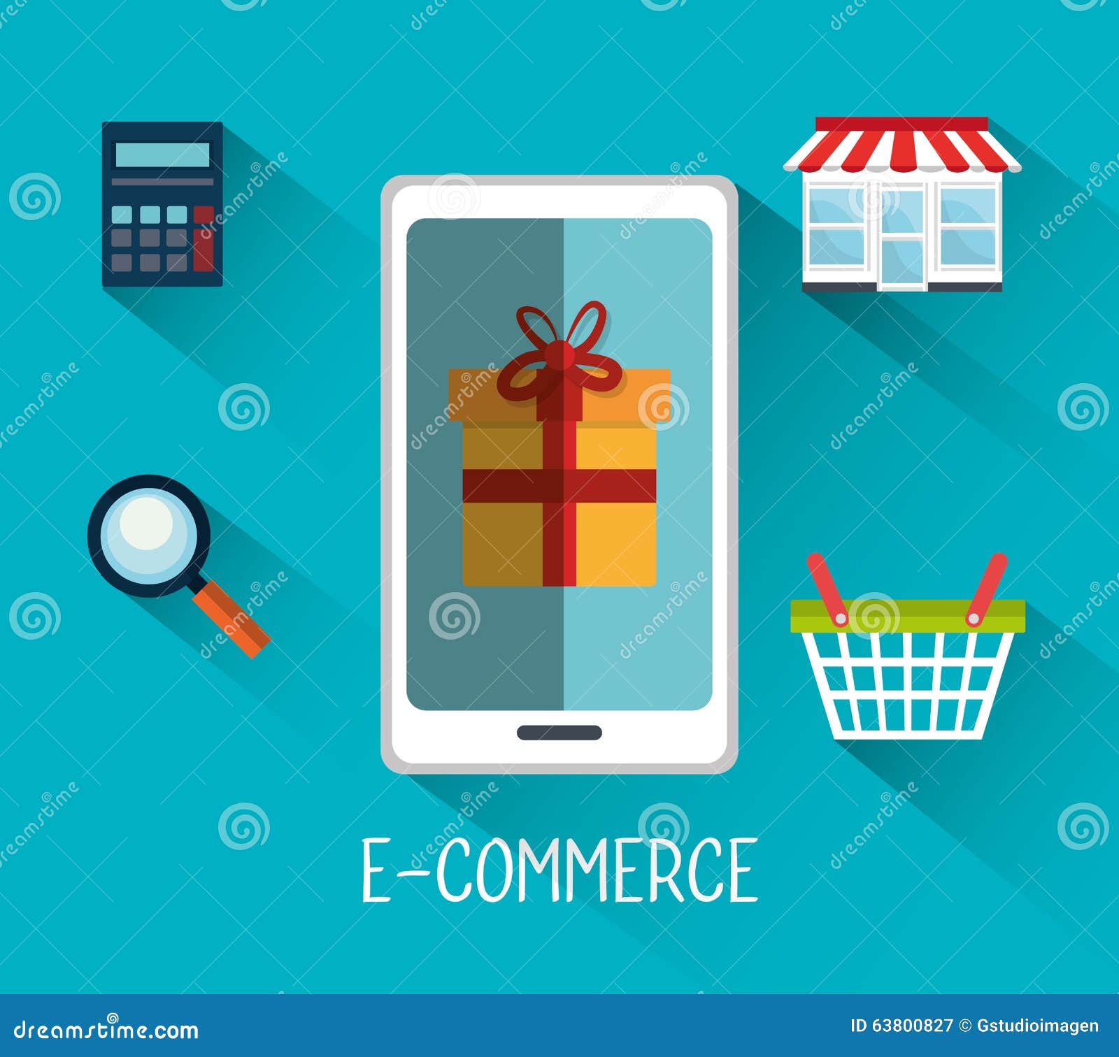 Shopping and ecommerce stock vector. Illustration of smartphone - 63800827