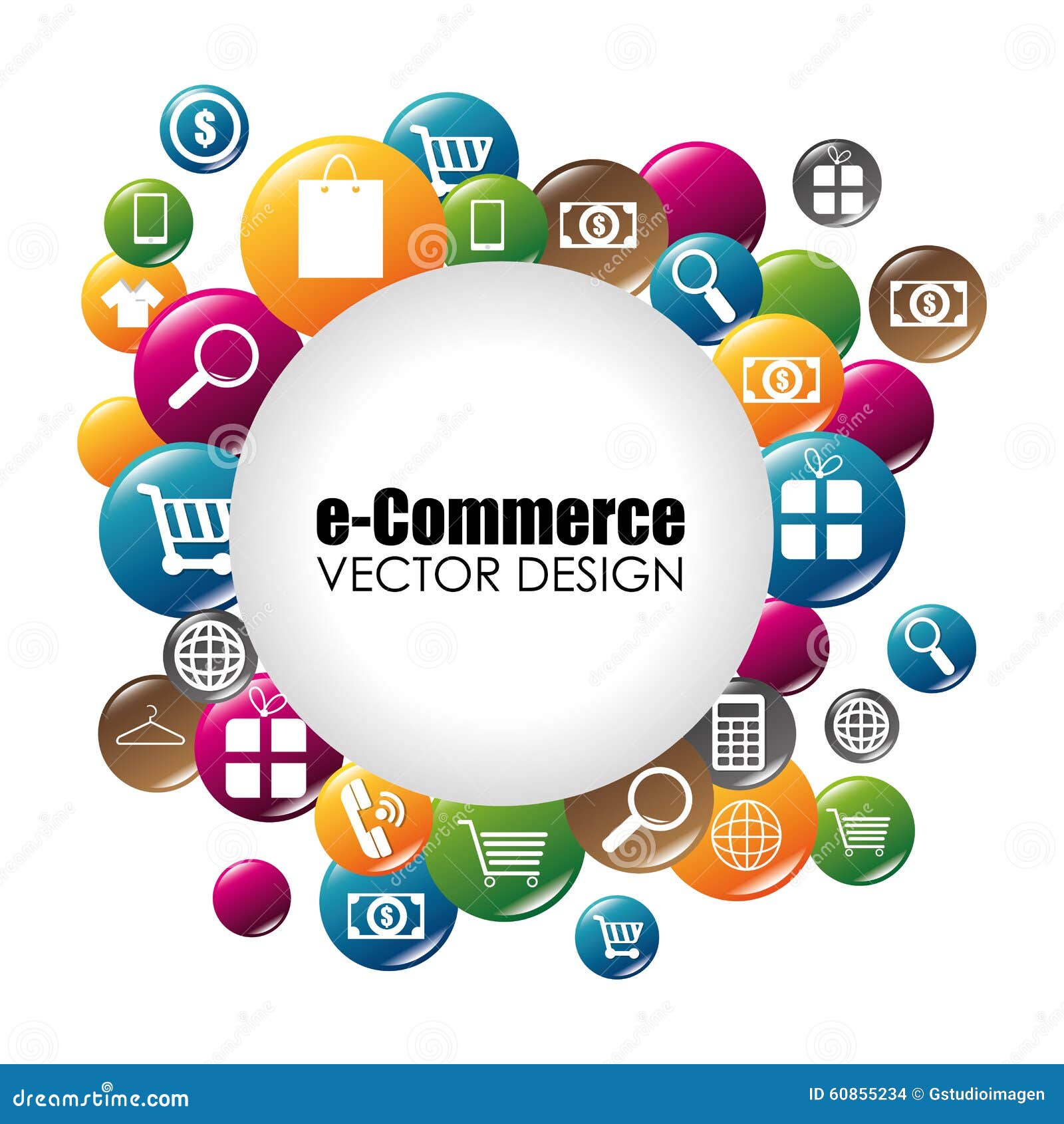 Shopping and ecommerce stock vector. Illustration of business - 60855234