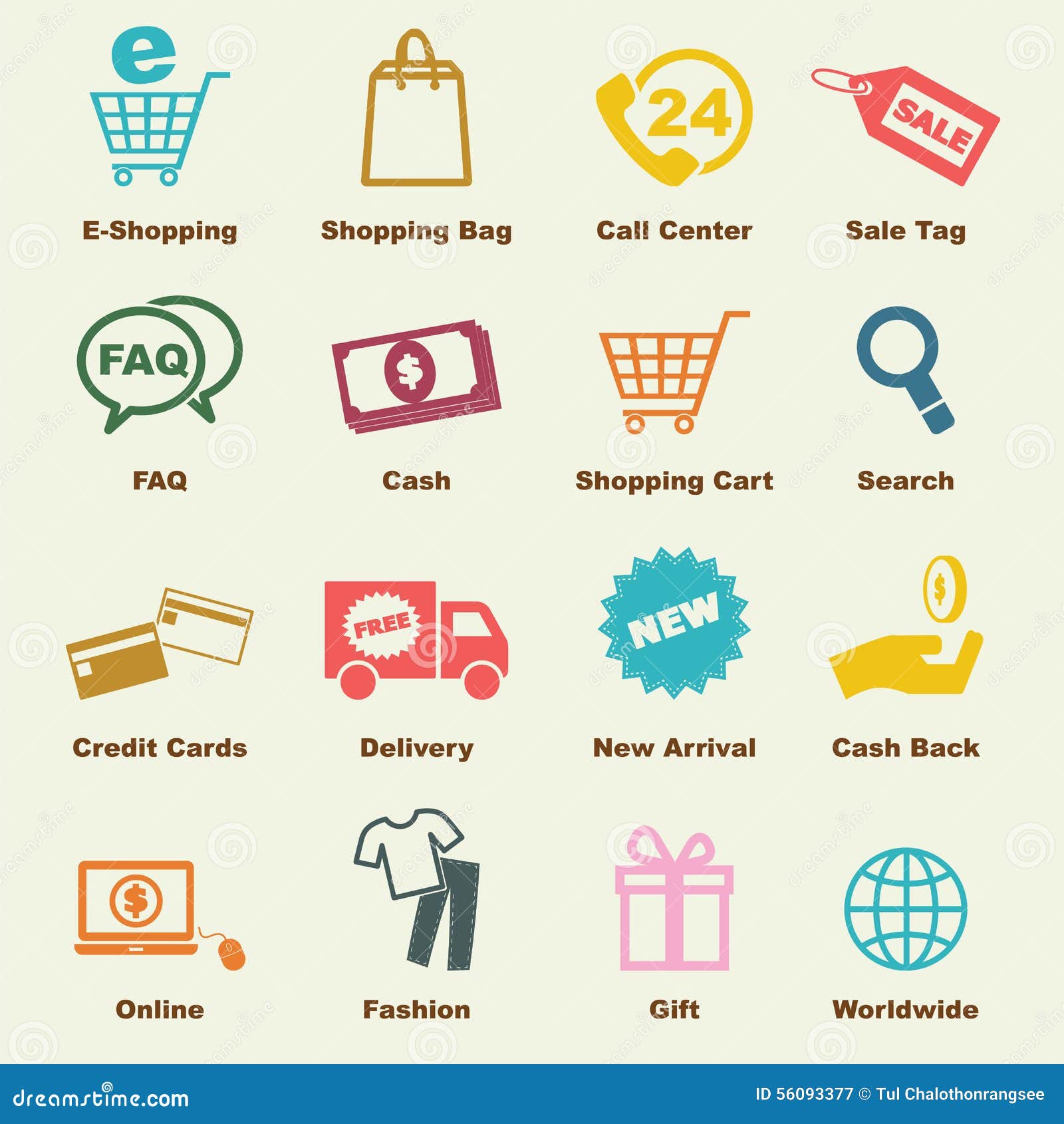 Shopping elements stock vector. Illustration of basket - 56093377