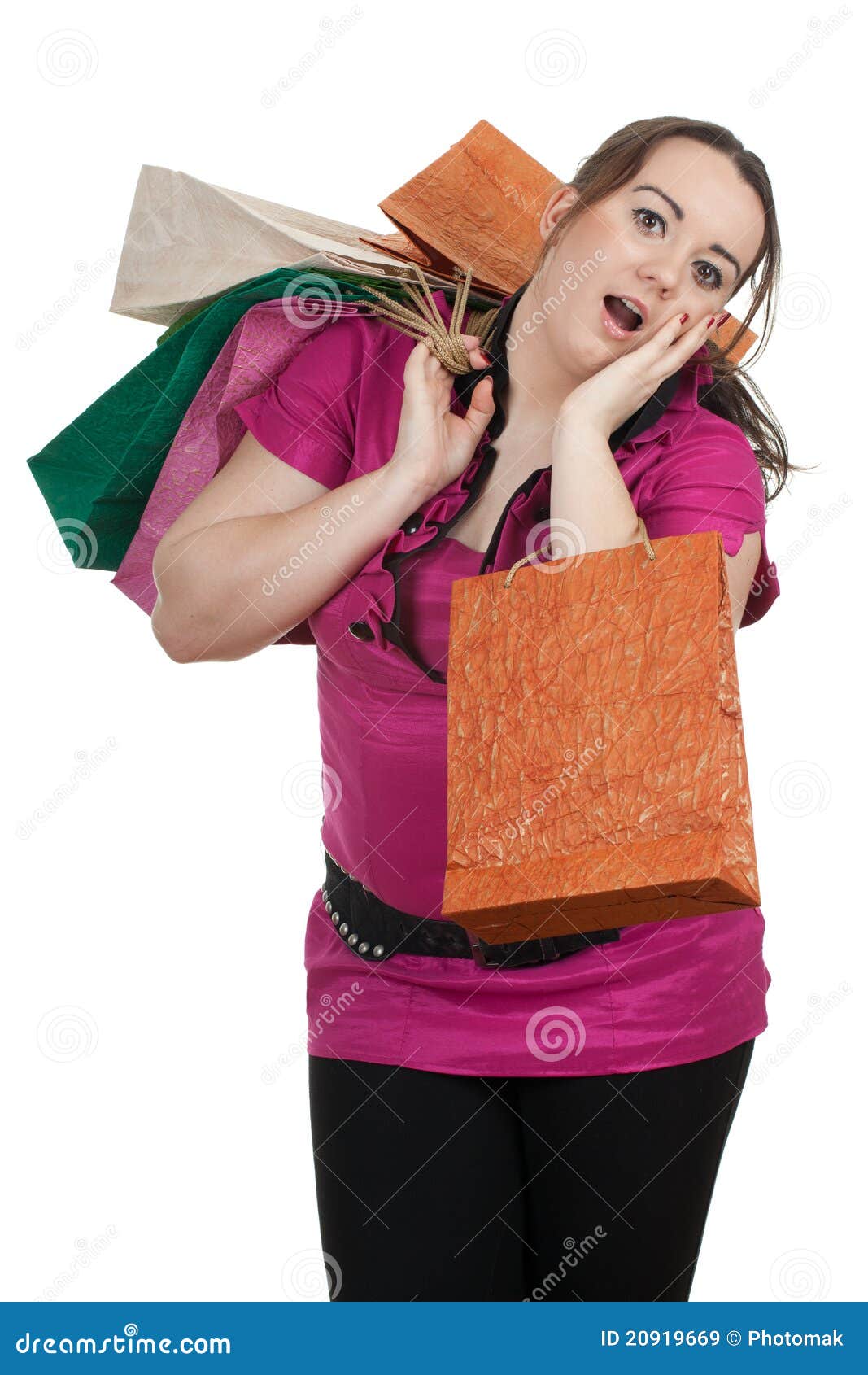 Shopping fat girl stock image. Image of fear, frightened - 20919669