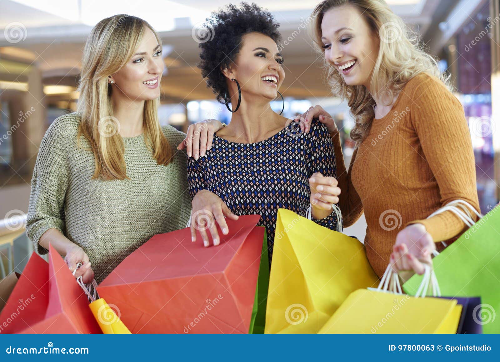 Shopping with friends stock image. Image of buying, friendship - 97800063