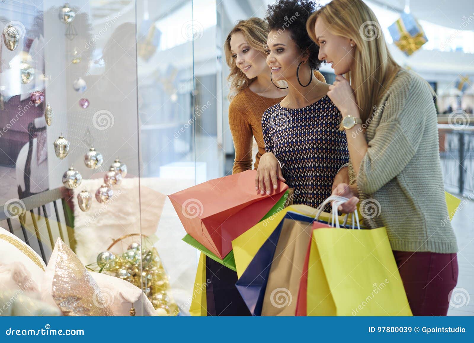 Shopping with friends stock image. Image of paper, casual - 97800039