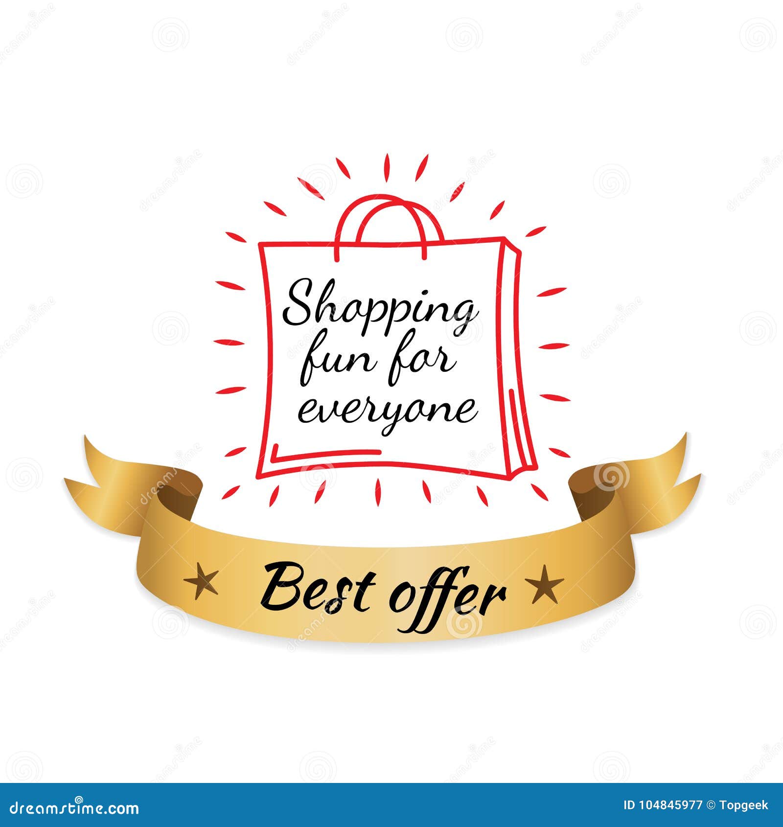 Shopping Fun for Everyone Best Offer Gold Label Stock Vector ... Shopping Fun for Everyone Best Offer Gold Label Stock Vector ...