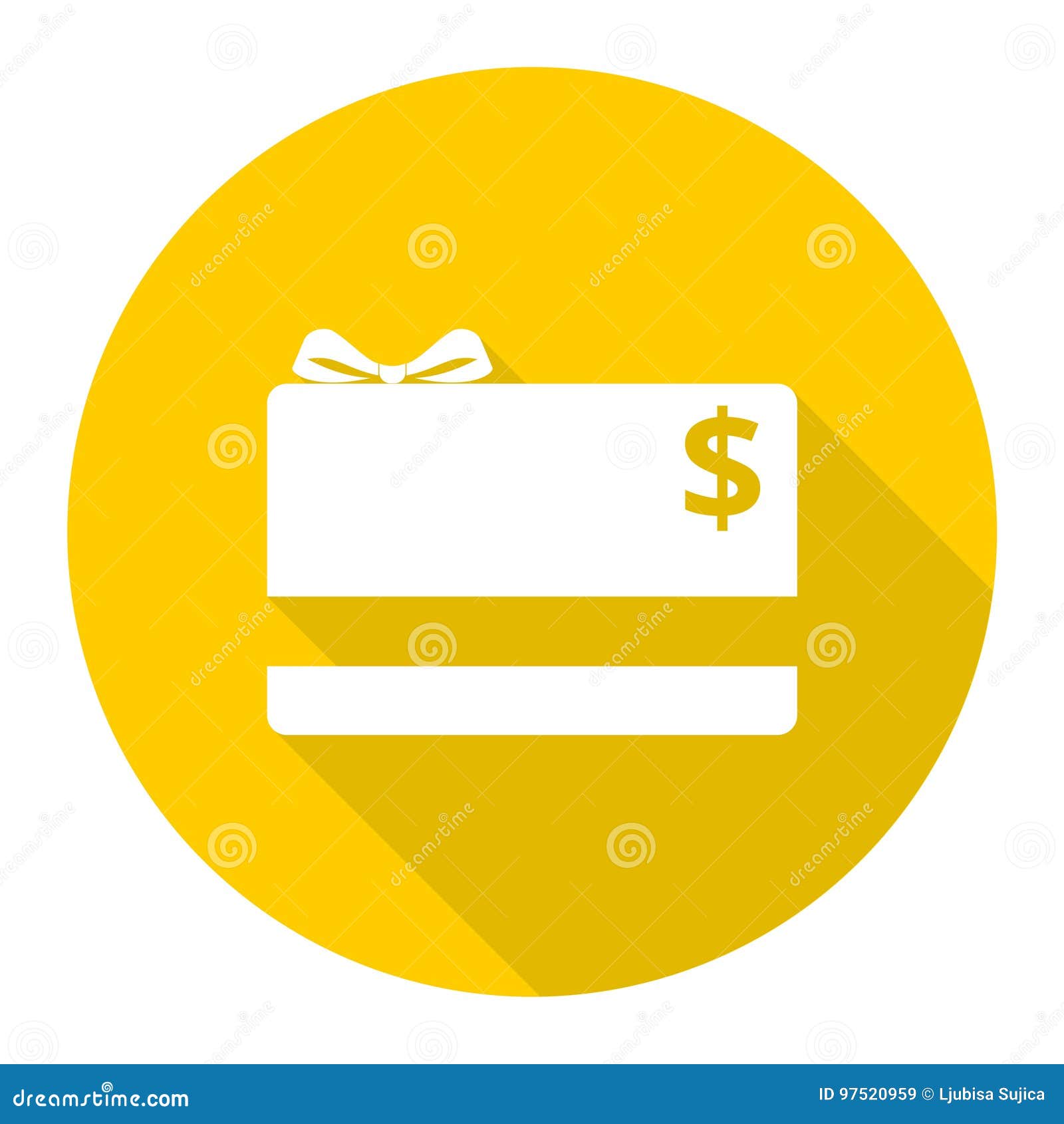 Shopping Gift Card Flat Icon with Long Shadow Stock Vector ...