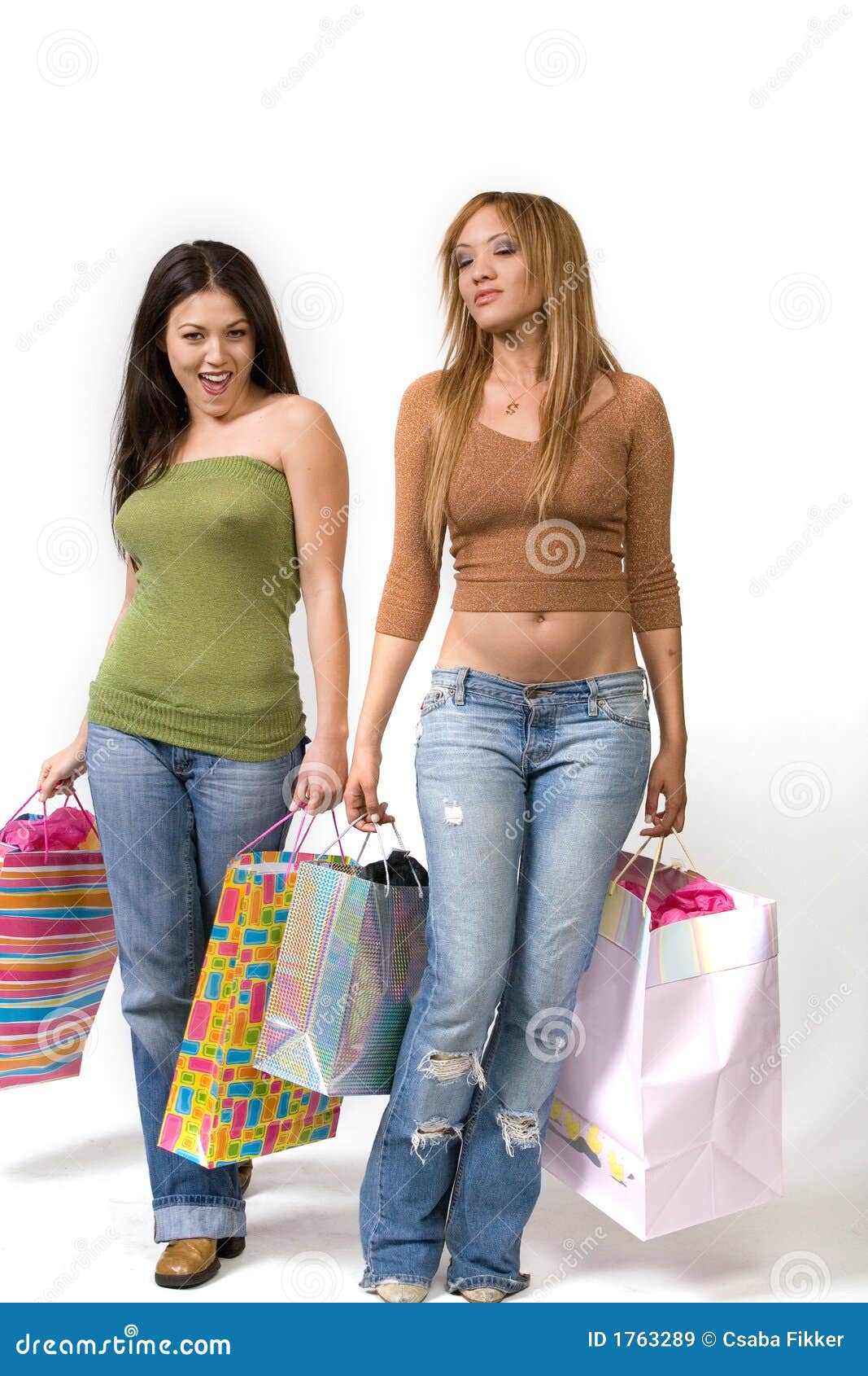Shopping girls stock image. Image of attractive, shops - 1763289