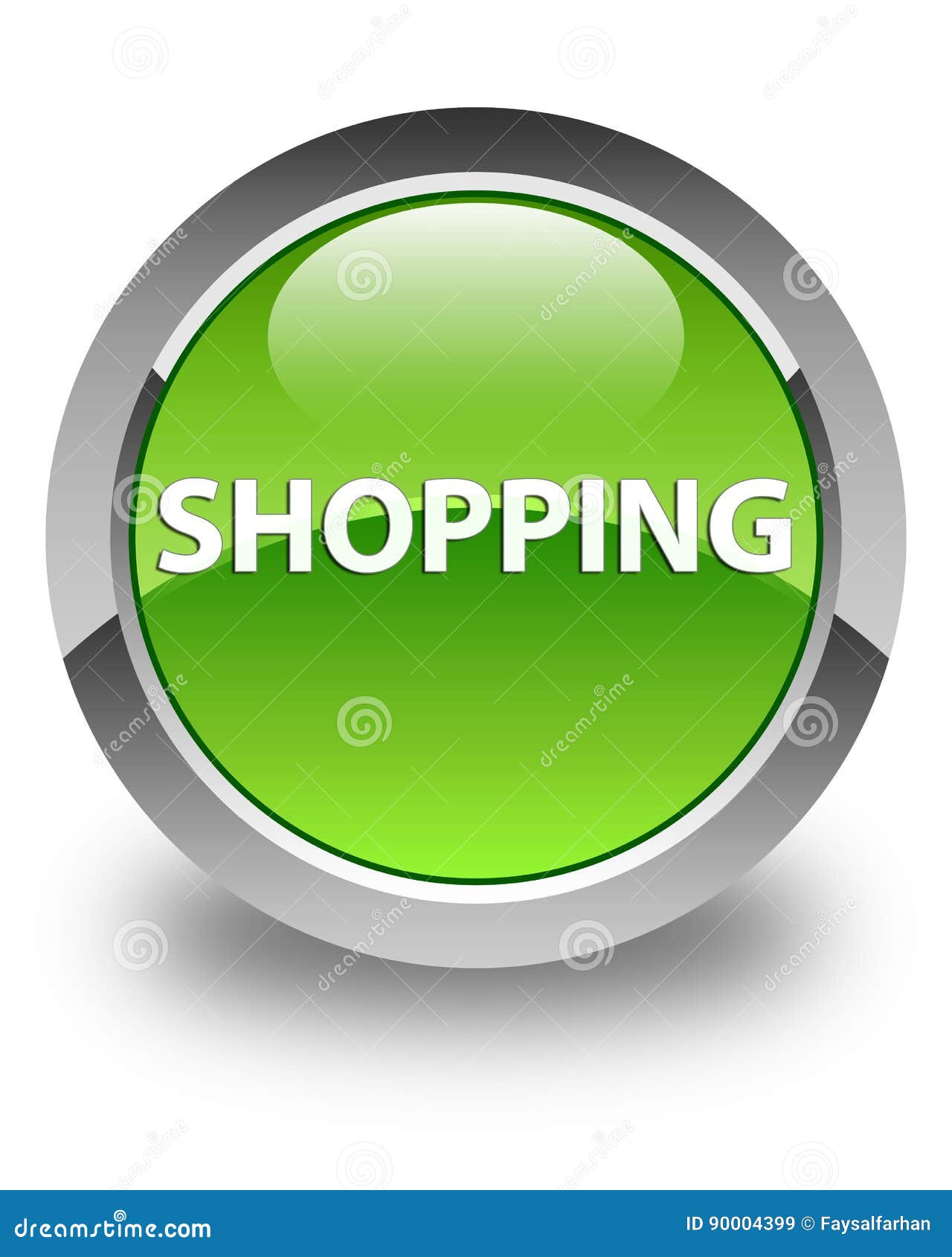 Shopping Glossy Green Round Button Stock Illustration - Illustration of ...