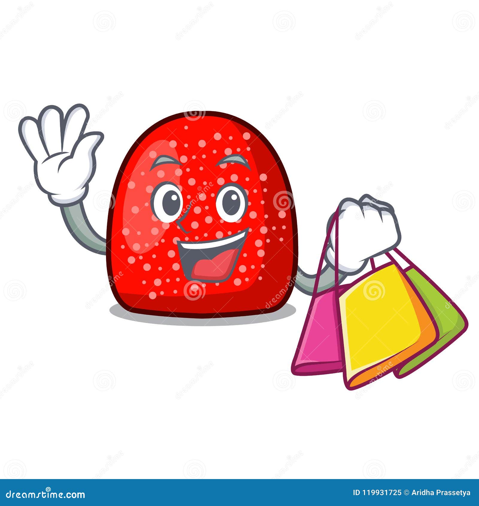 Shopping Gumdrop Character Cartoon Style Stock Vector Illustration Of Mascot Character 119931725