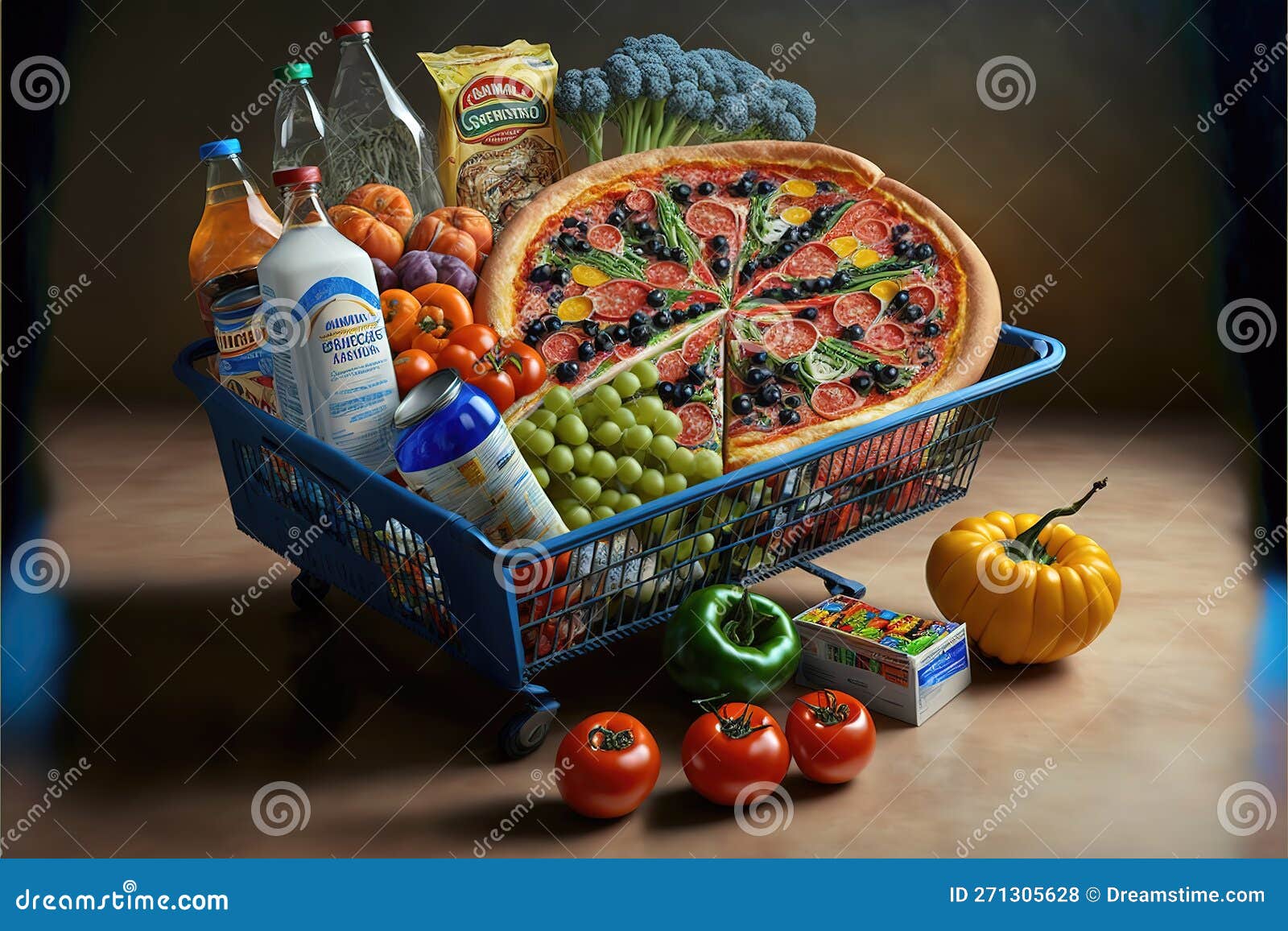 Shopping healthy food stock illustration. Illustration of health ...