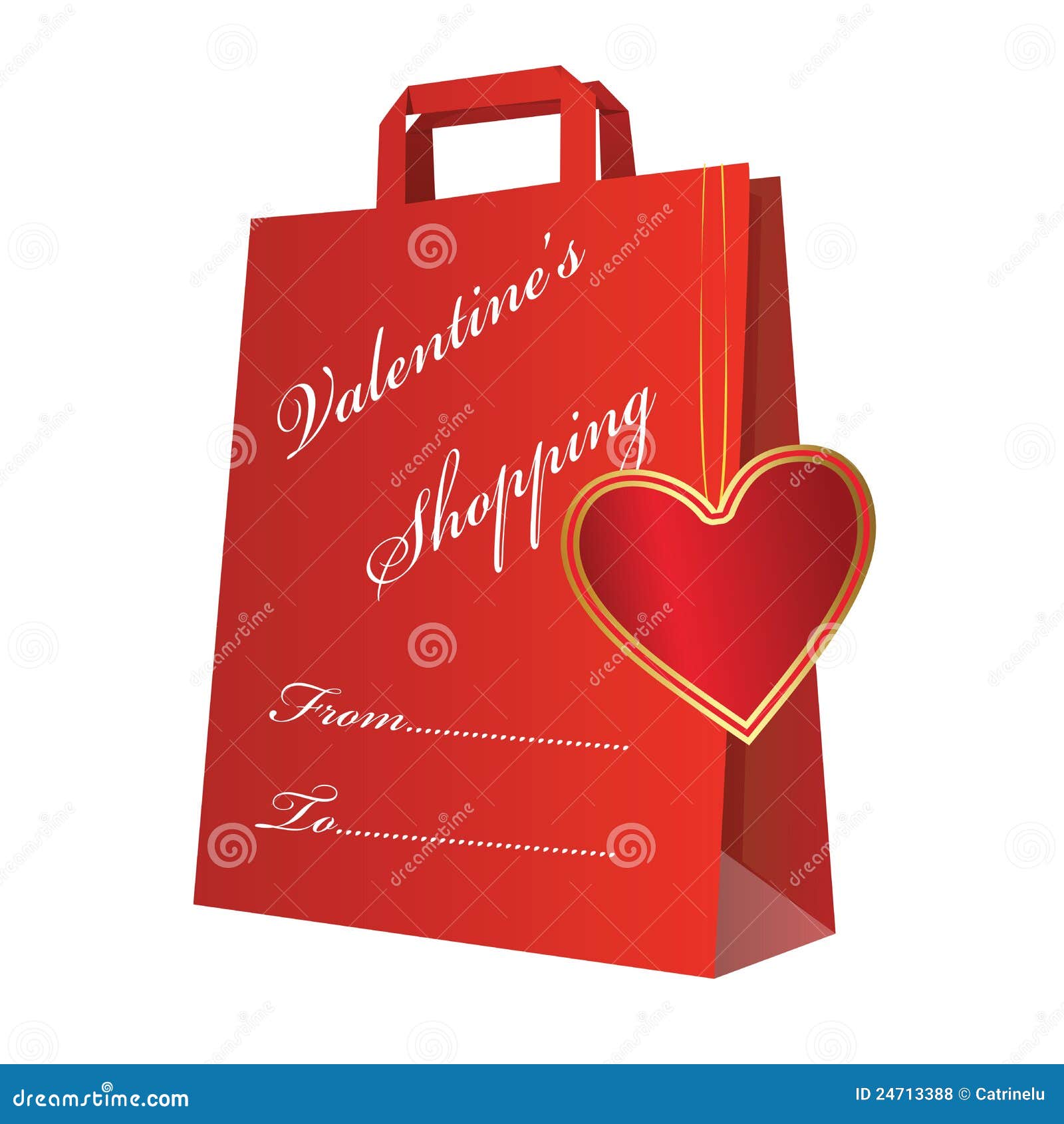 Shopping with heart stock illustration. Illustration of decorative ...