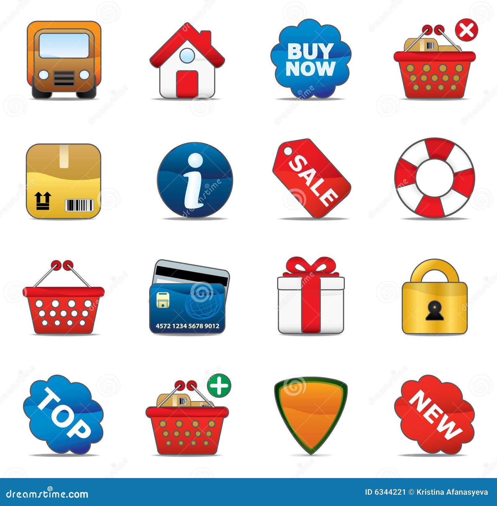 Shopping Icon Set stock vector. Illustration of button - 6344221
