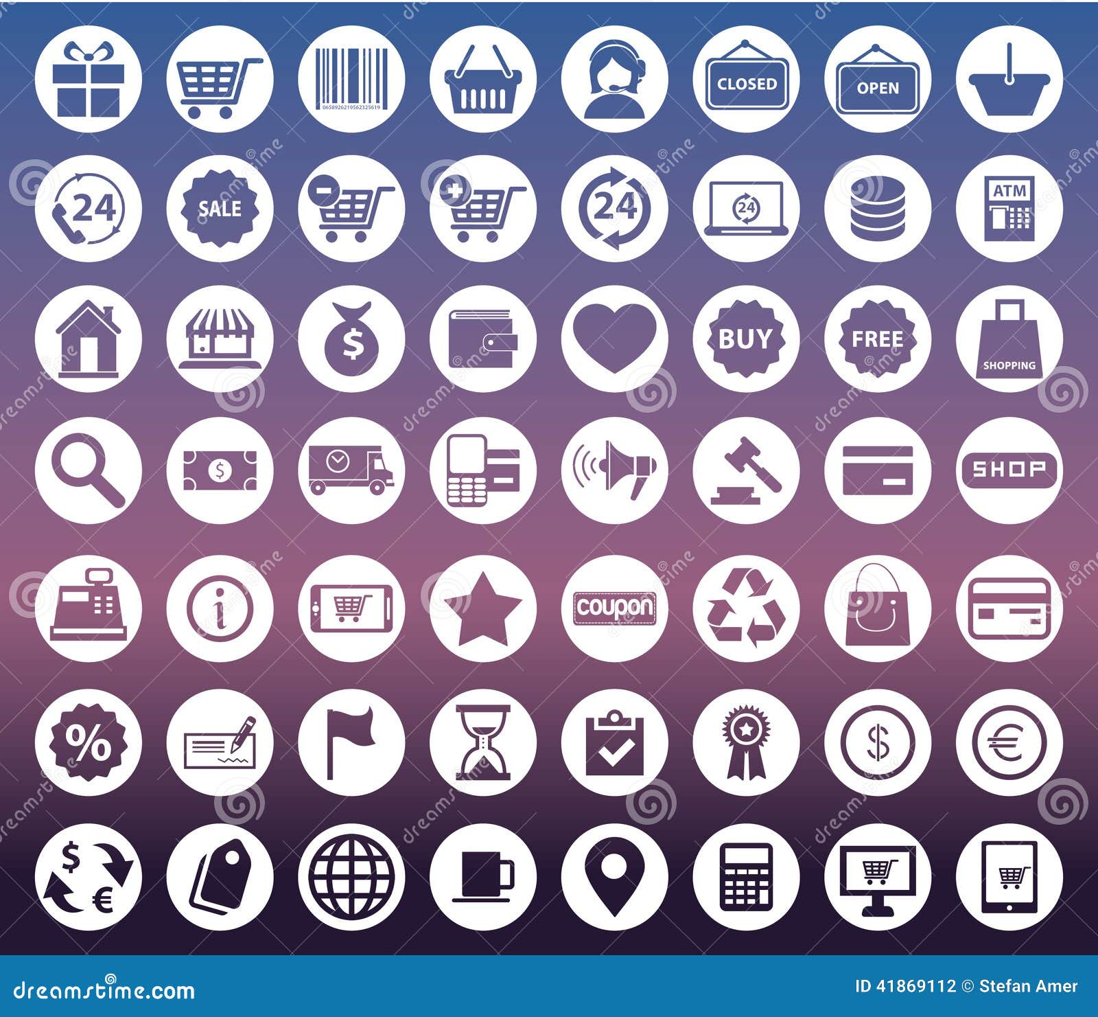 Shopping icon set stock illustration. Illustration of discount - 41869112