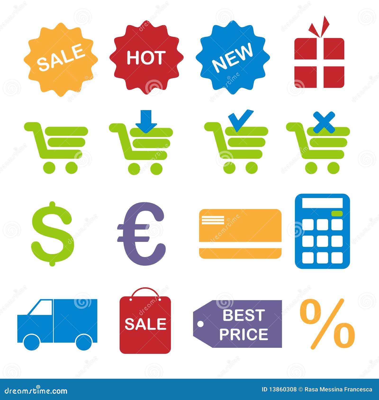 Shopping icons stock vector. Illustration of delete, design - 13860308