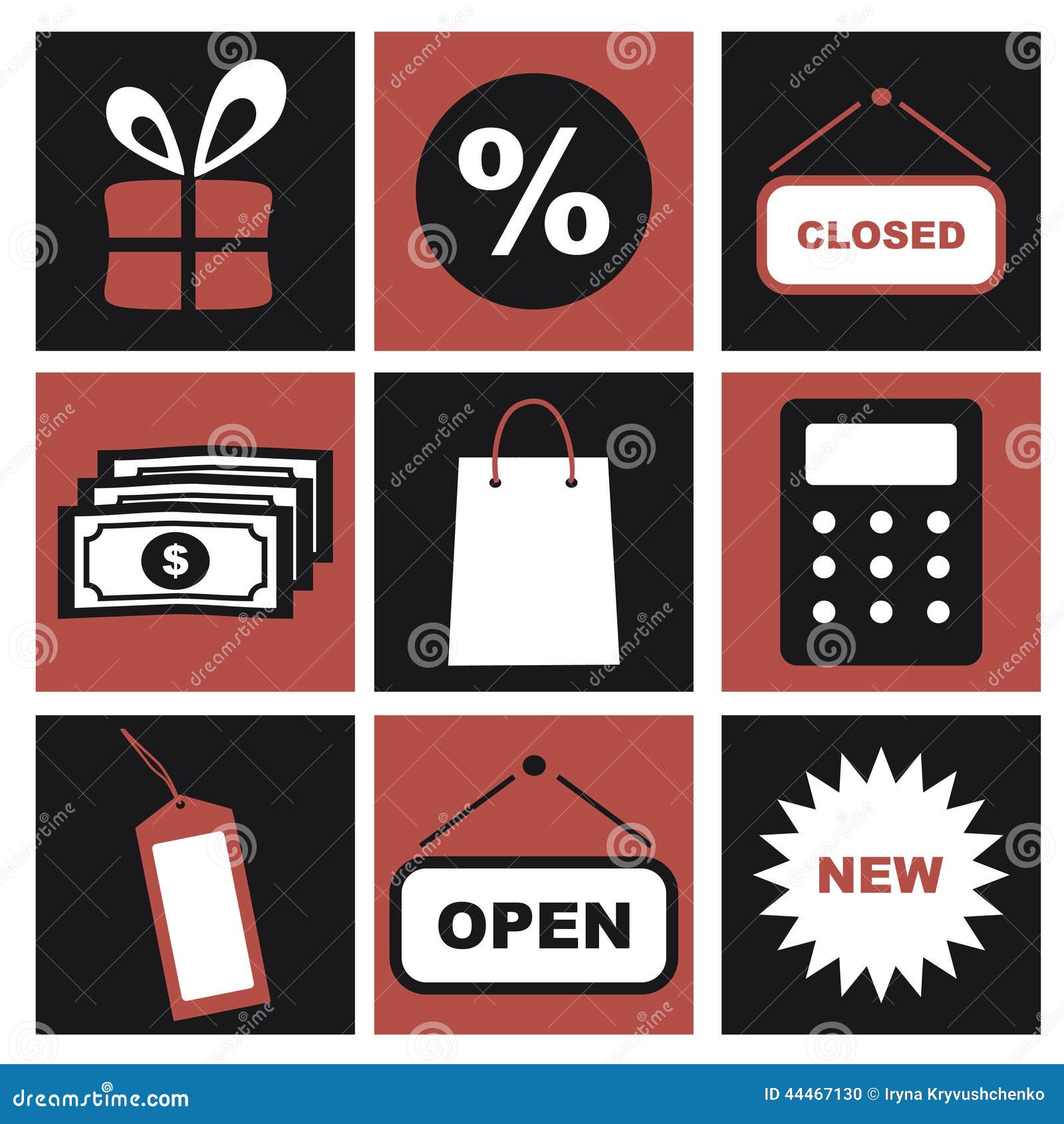 Shopping Icons, Black and White E-commerce Pictograms Stock Vector ...