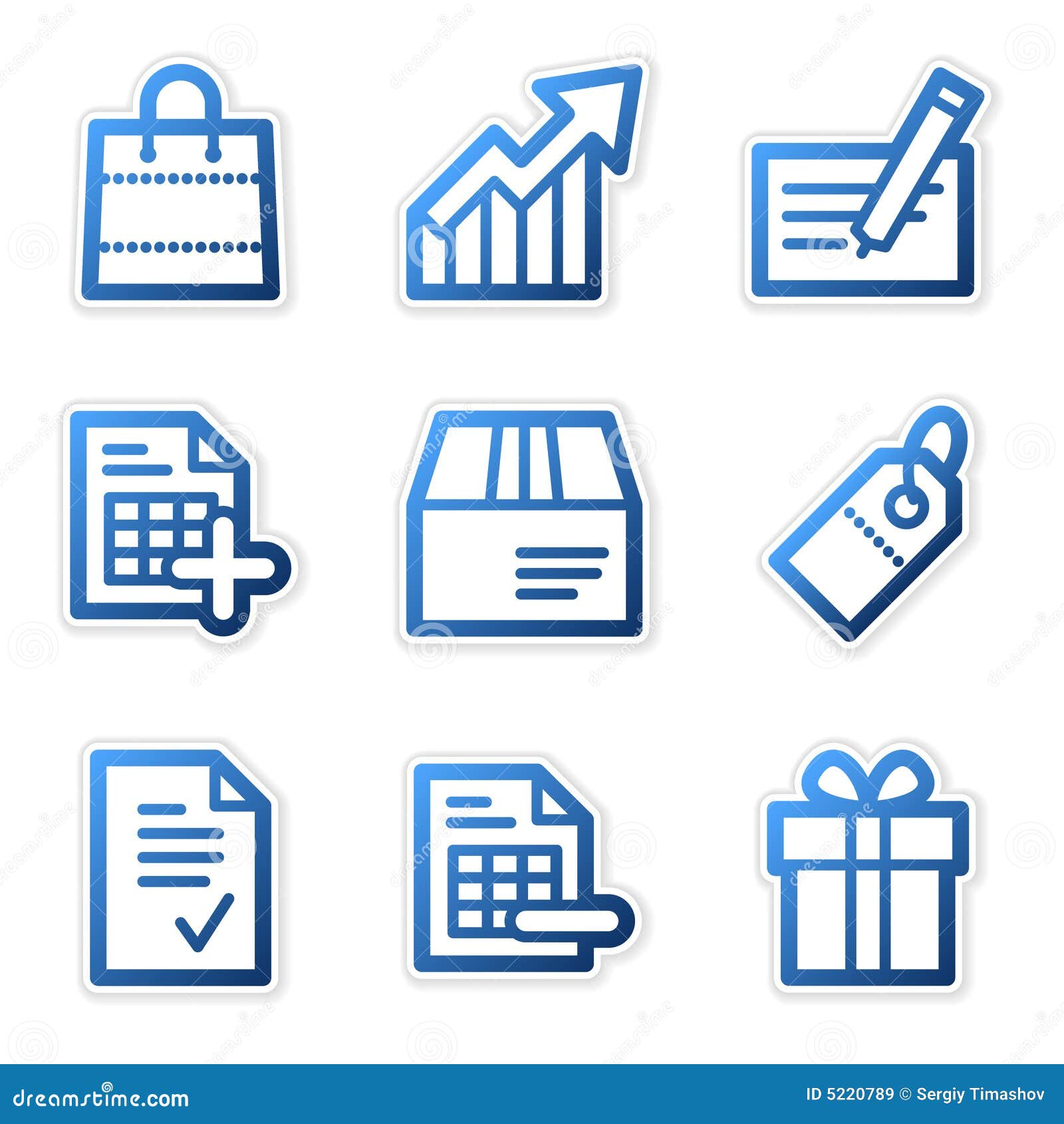 Shopping Icons, Blue Series Stock Vector - Illustration of buttons ...