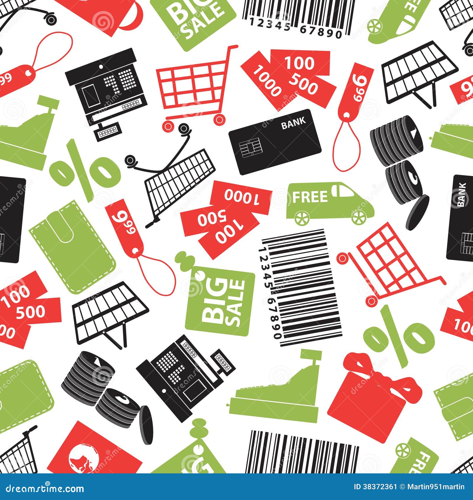 Shopping Icons Color Pattern Eps10 Stock Vector - Illustration of desk ...