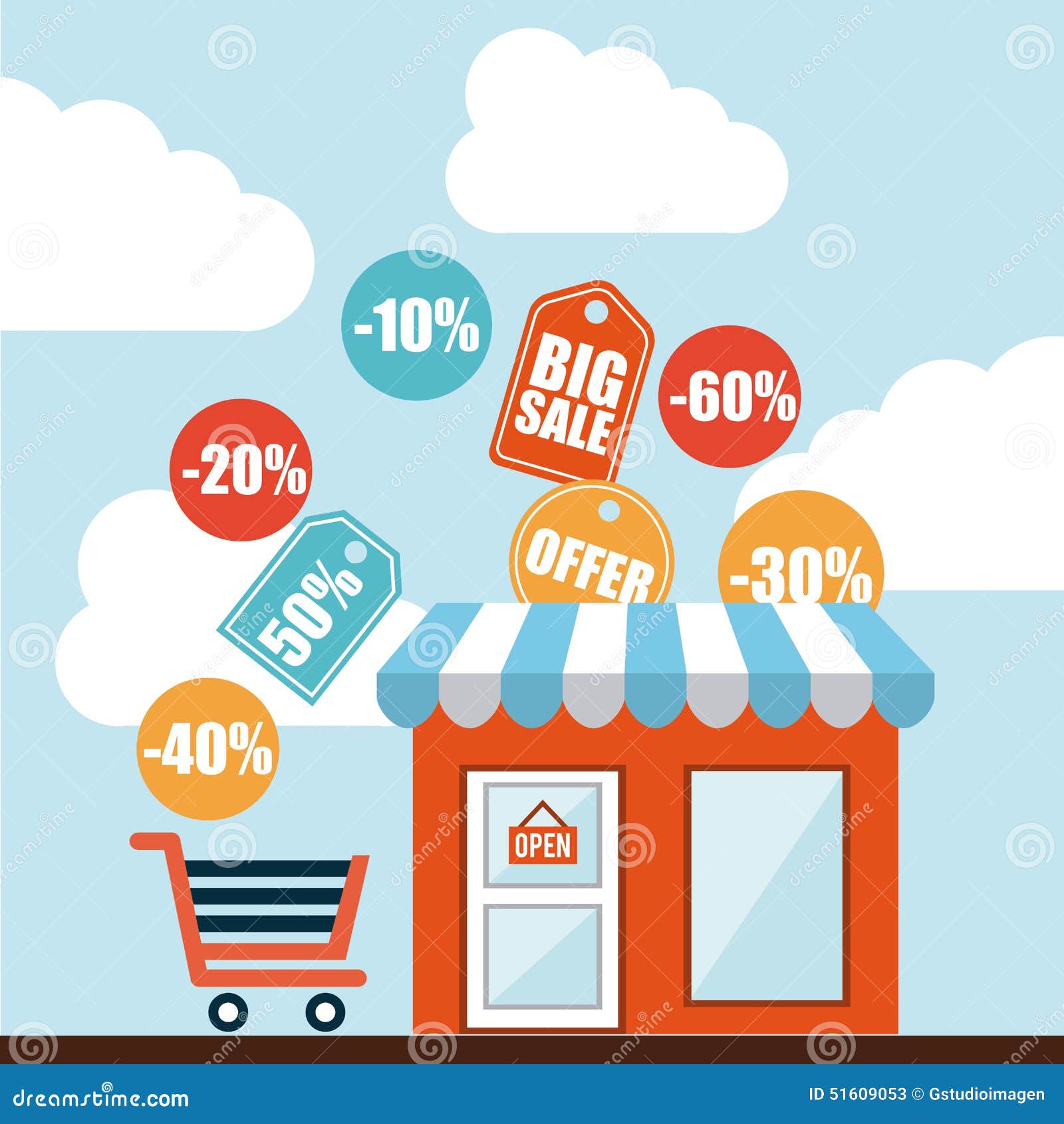 Shopping icons stock vector. Illustration of purchase - 51609053