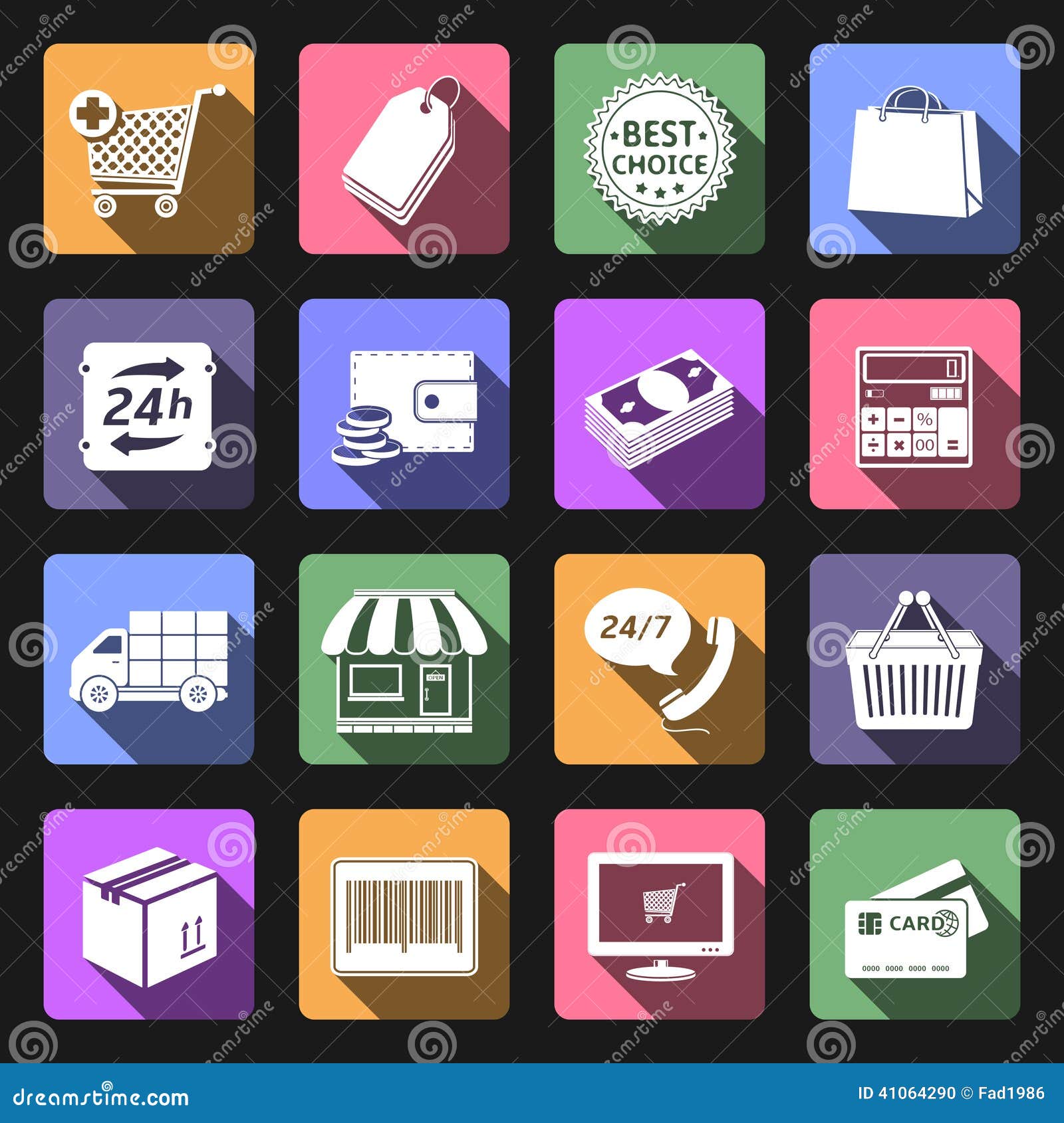 Shopping icons set stock illustration. Illustration of price - 41064290