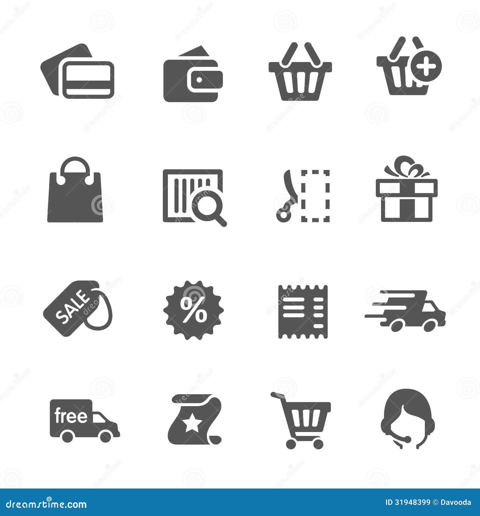 Shopping icons set. stock vector. Illustration of icon - 31948399