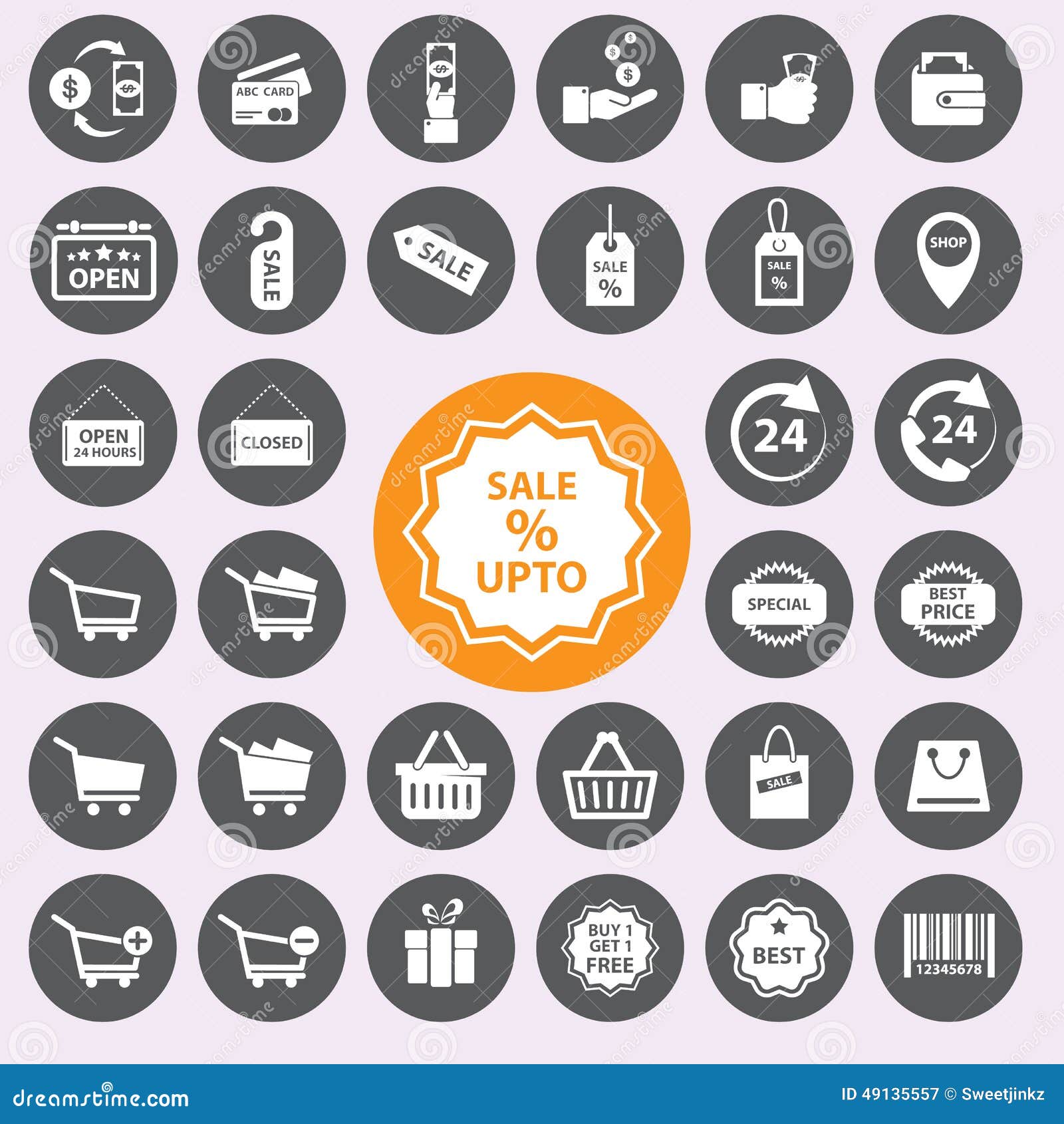 Shopping Icons Set. Vector/EPS10. Stock Vector - Illustration of card ...