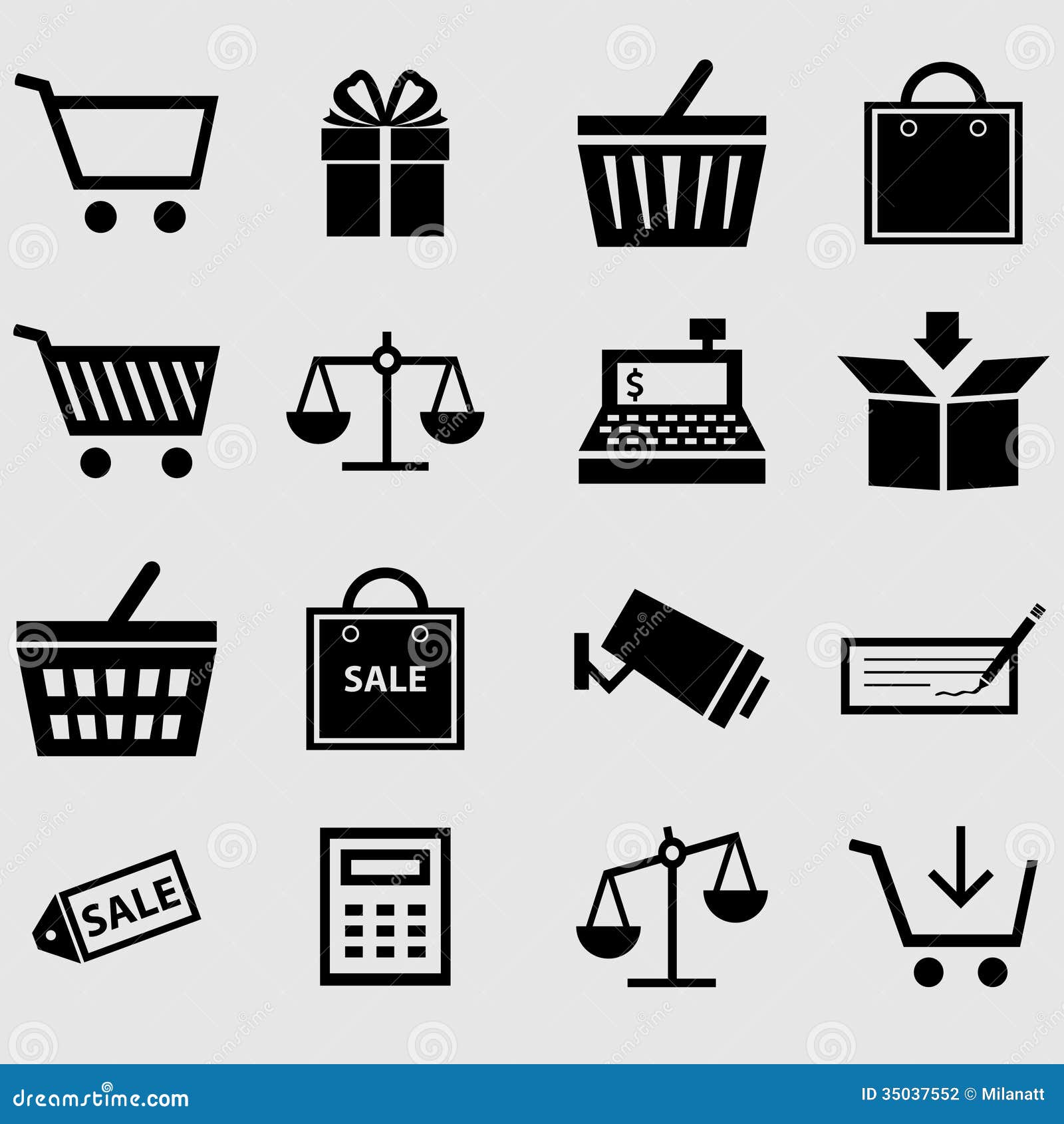 Shopping icons stock vector. Illustration of calculator - 35037552