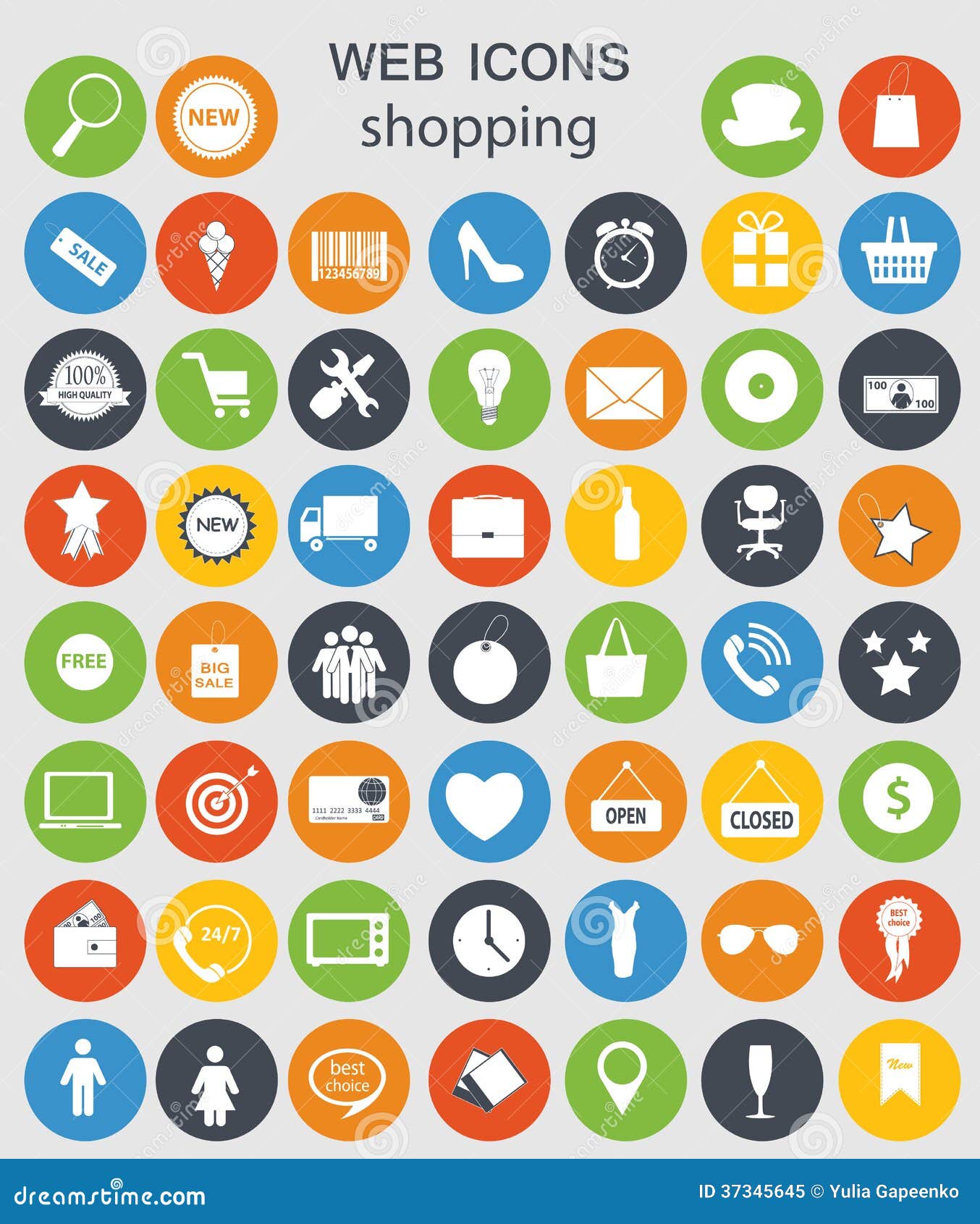 Shopping Icons Vector Illustration Stock Vector - Illustration of blue ...