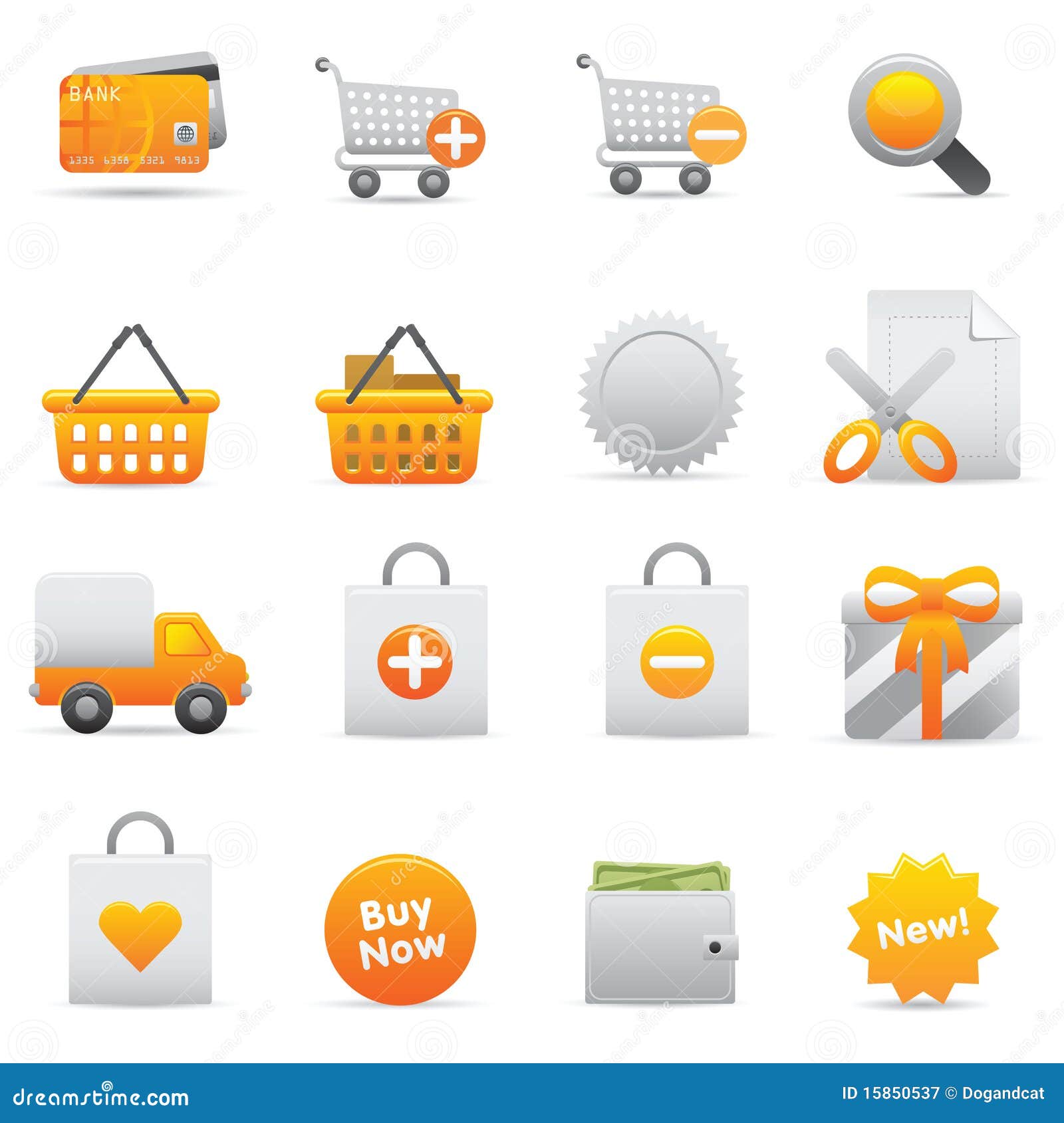 Shopping Icons | Yellow 13 stock vector. Illustration of global - 15850537