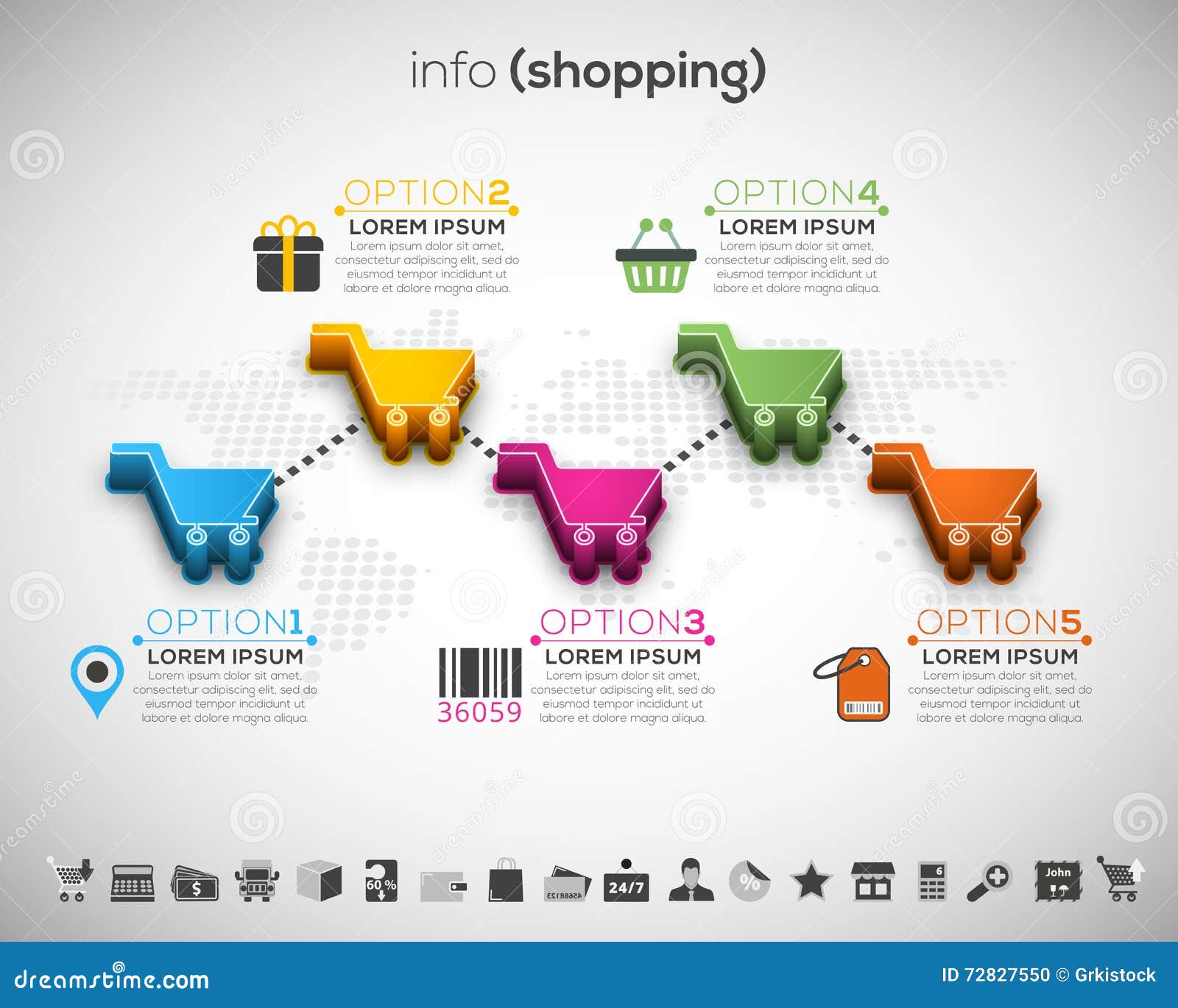 Shopping Infographic stock vector. Illustration of instruction - 72827550