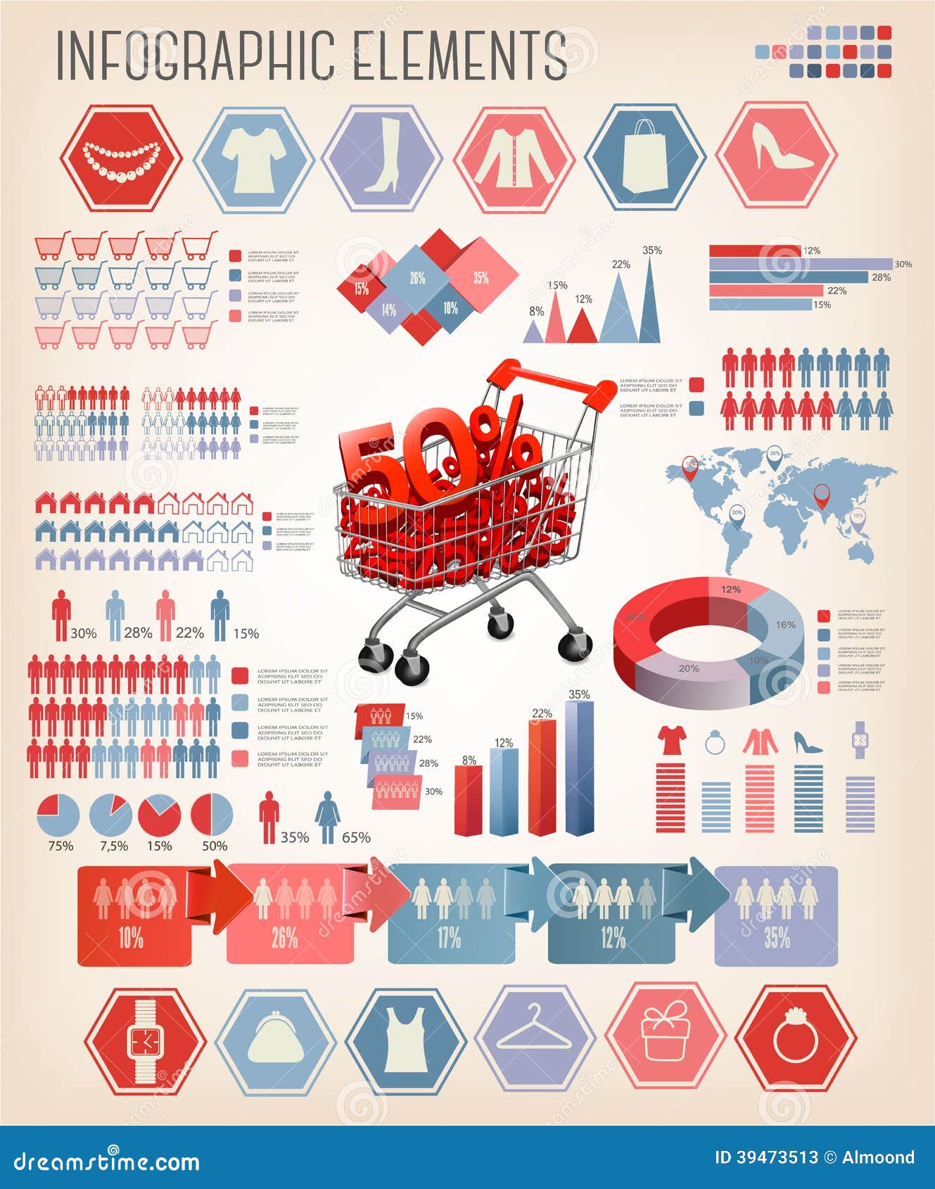 Consumerism Infographics Linear Icons Collection Stock Photography ...