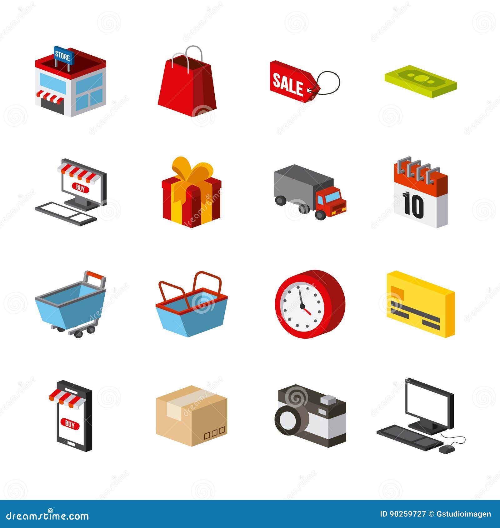 Shopping isometric design stock vector. Illustration of scheme - 90259727