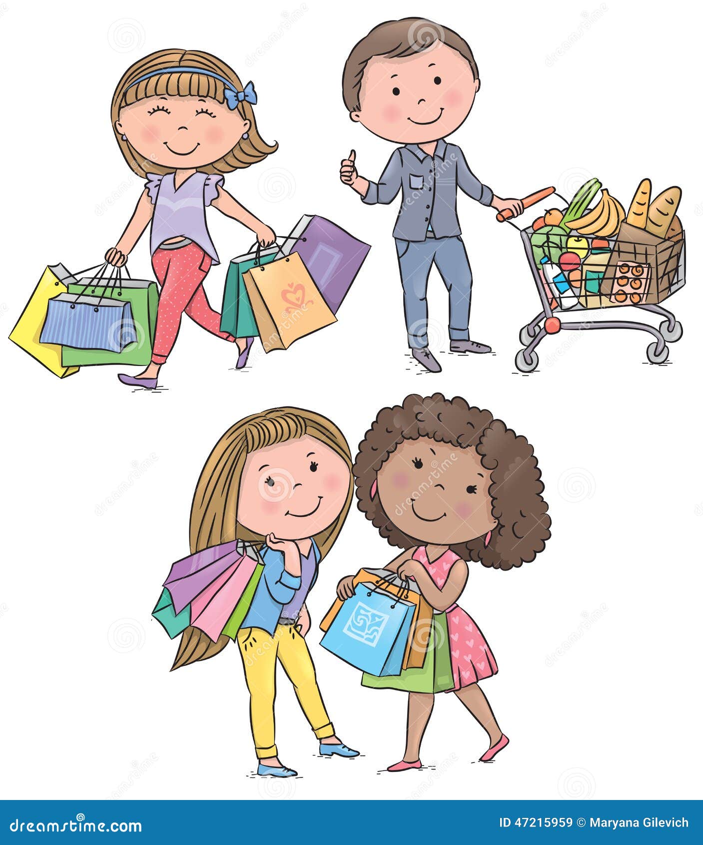 Shopping With Kids Infographics Vector Illustration | CartoonDealer.com ...