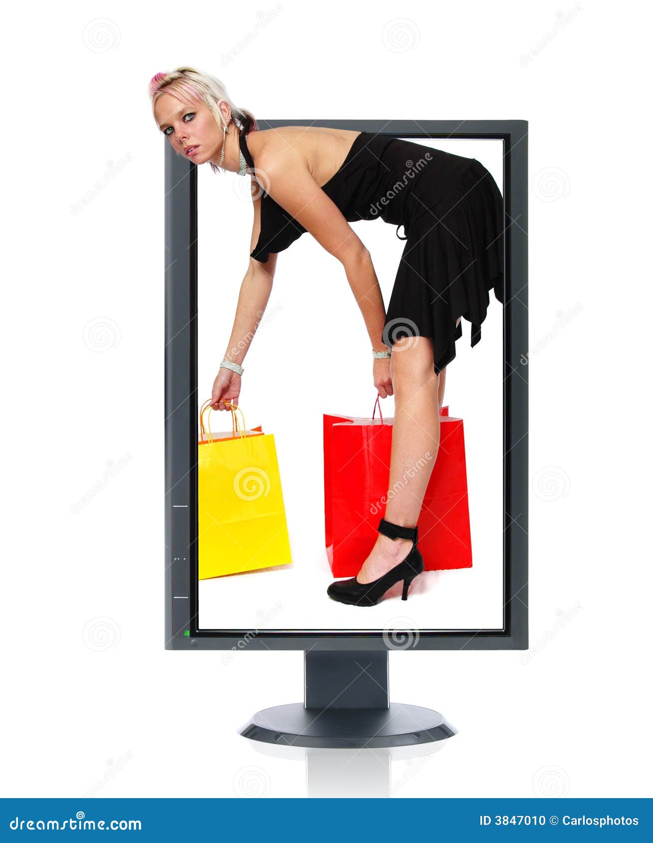 Shopping on line stock photo. Image of beautiful, shopping - 3847010