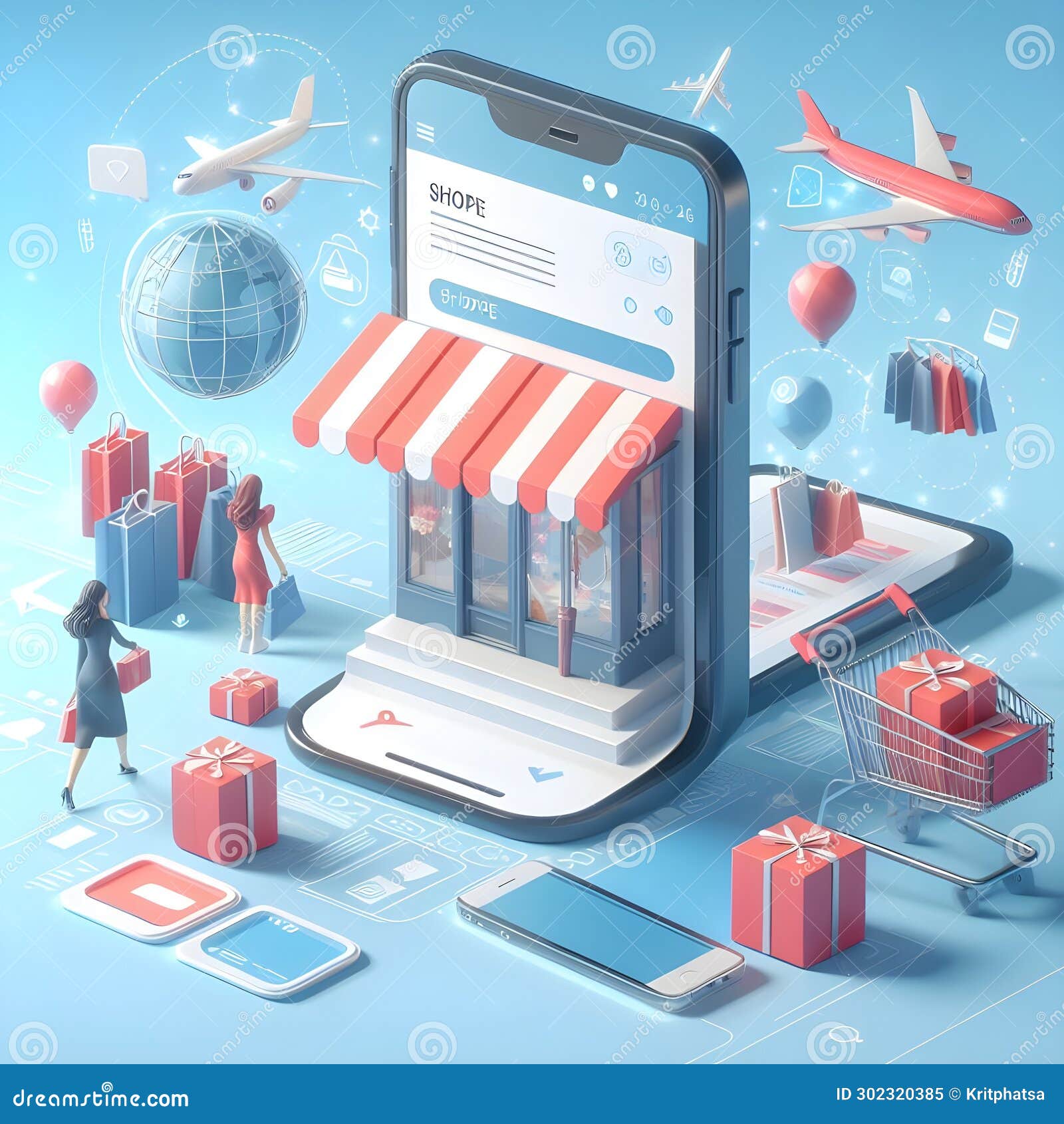 Website Mobile Application 3d Rendering Generative Ai for Illustrations ...