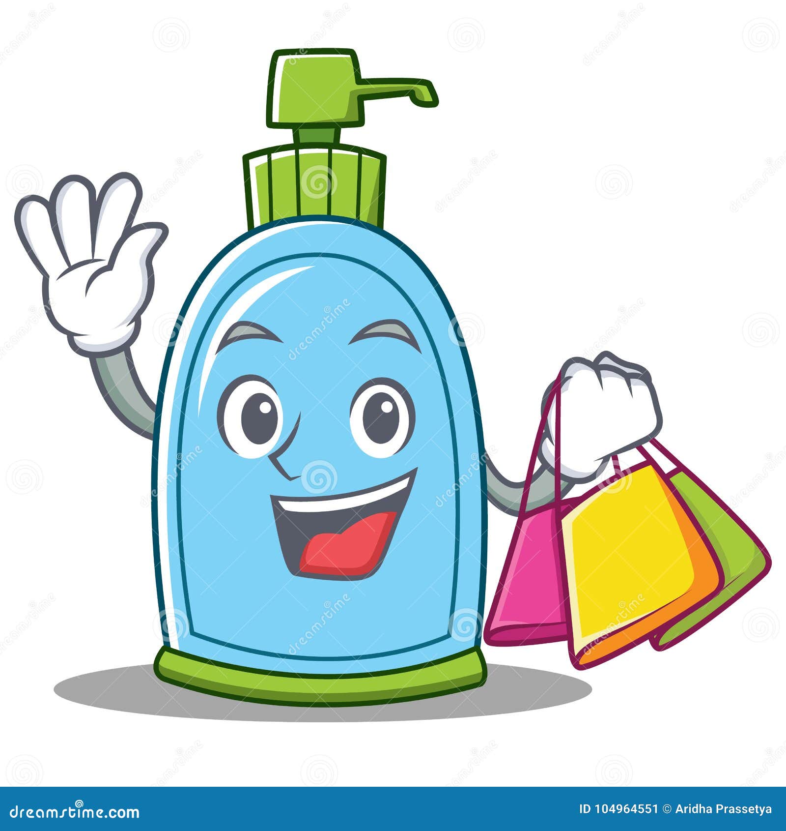 Shopping Liquid Soap Character Cartoon Stock Vector - Illustration of ...