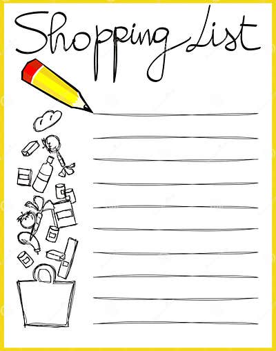 Shopping list stock vector. Illustration of background - 14331279