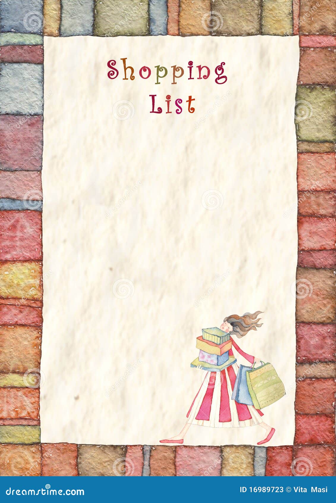 Shopping list stock illustration. Illustration of organization - 16989723