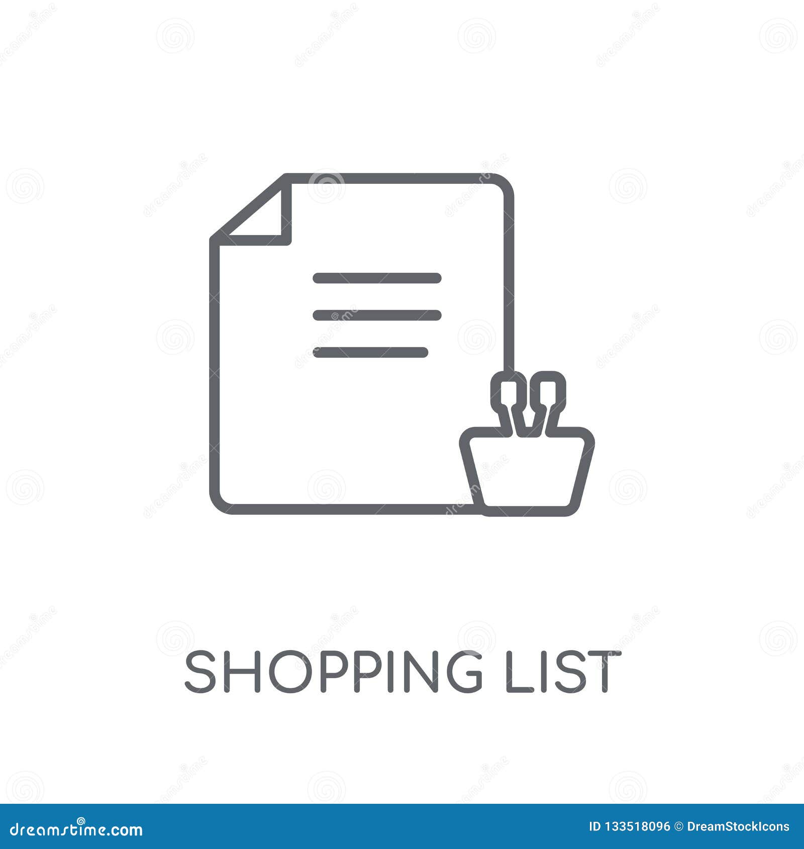 Shopping List Linear Icon. Modern Outline Shopping List Logo Con Stock ...