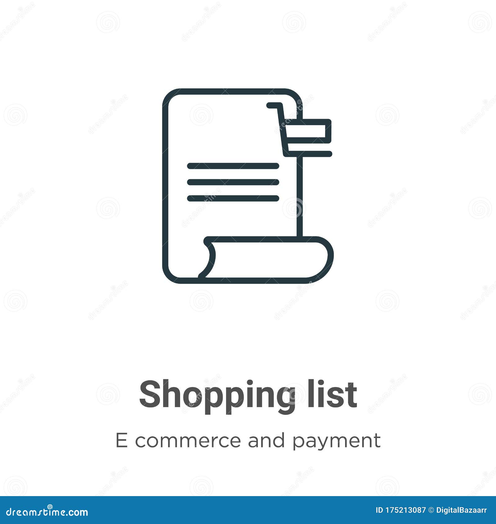 Shopping List Outline Vector Icon. Thin Line Black Shopping List Icon ...