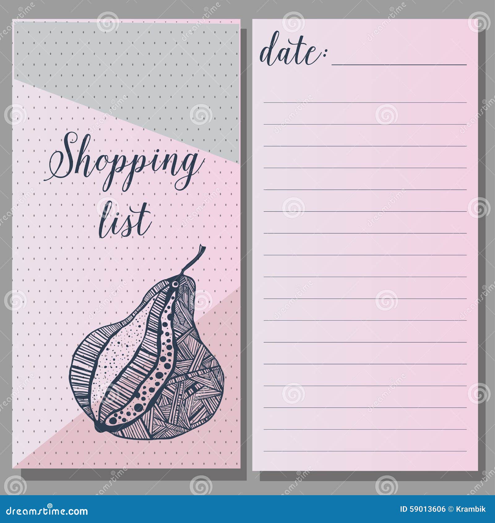 Shopping List. Printable Journaling Cards, for Stock Vector ...
