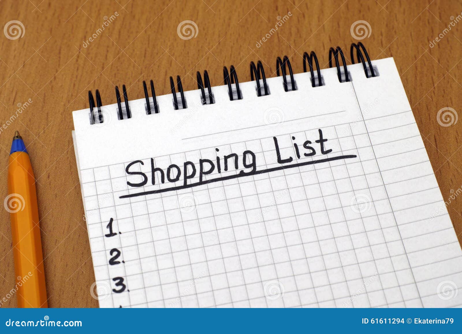 Shopping List stock photo. Image of handwriting, blank - 61611294