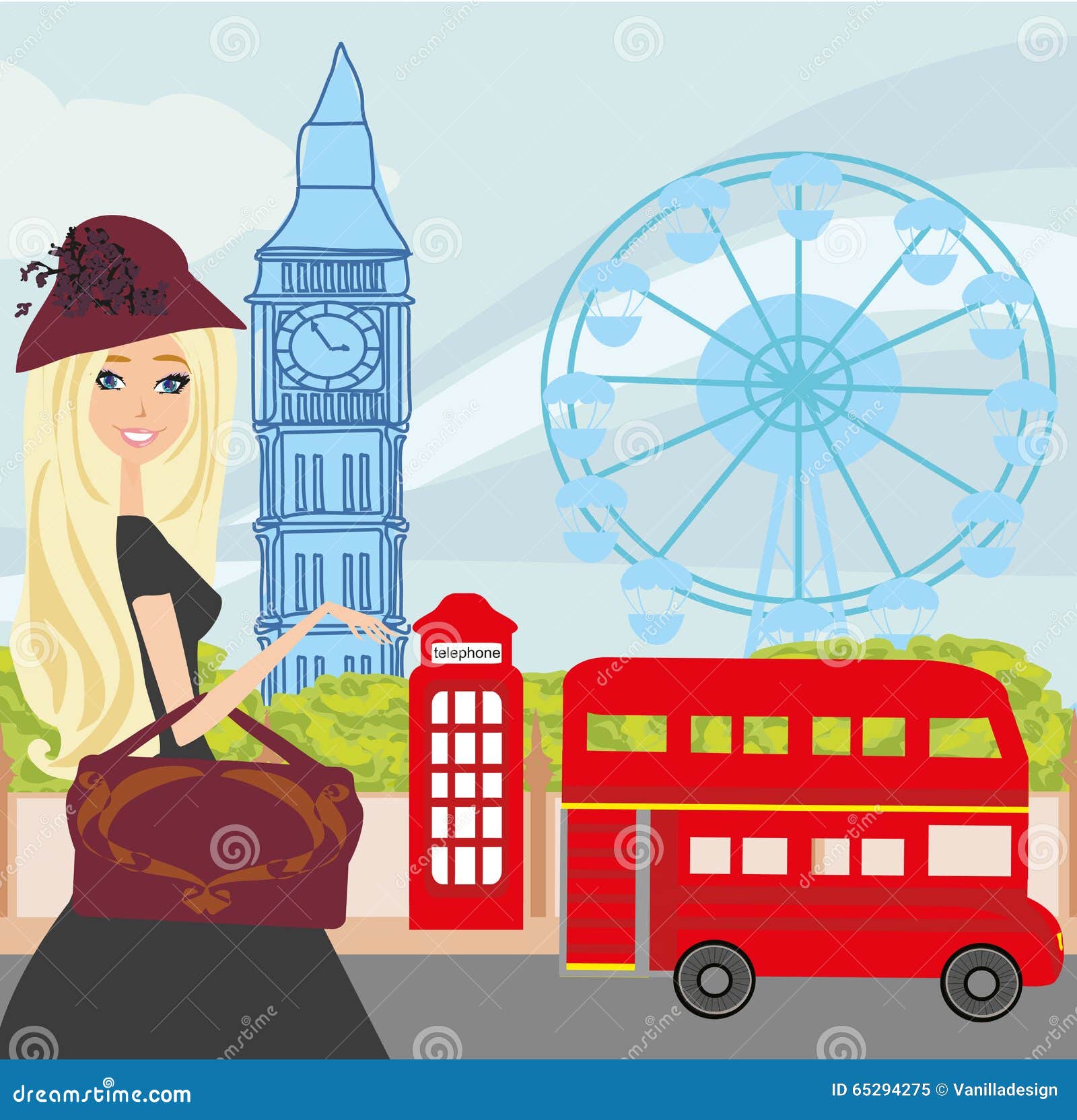 London Touristic Poster With Famous Landmarks And Symbols Isolated In ...