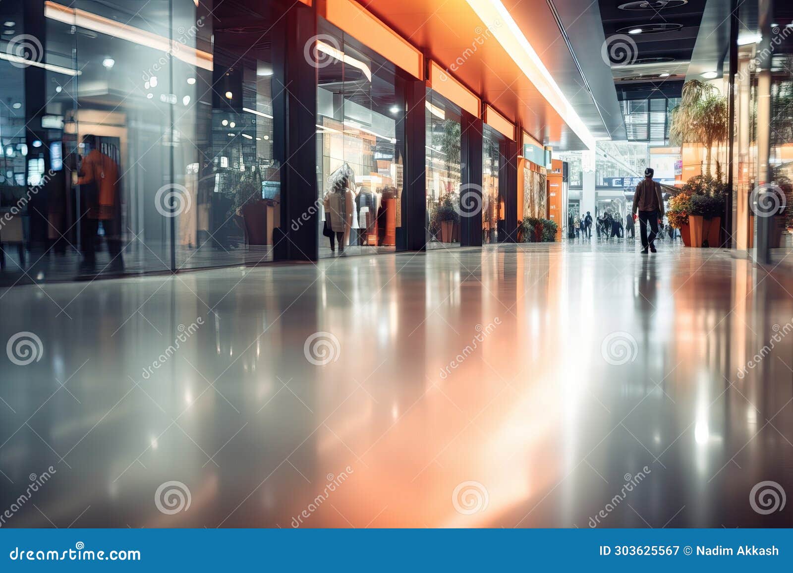 Shopping Mall Abstract Defocused Blurred Background Stock Illustration ...