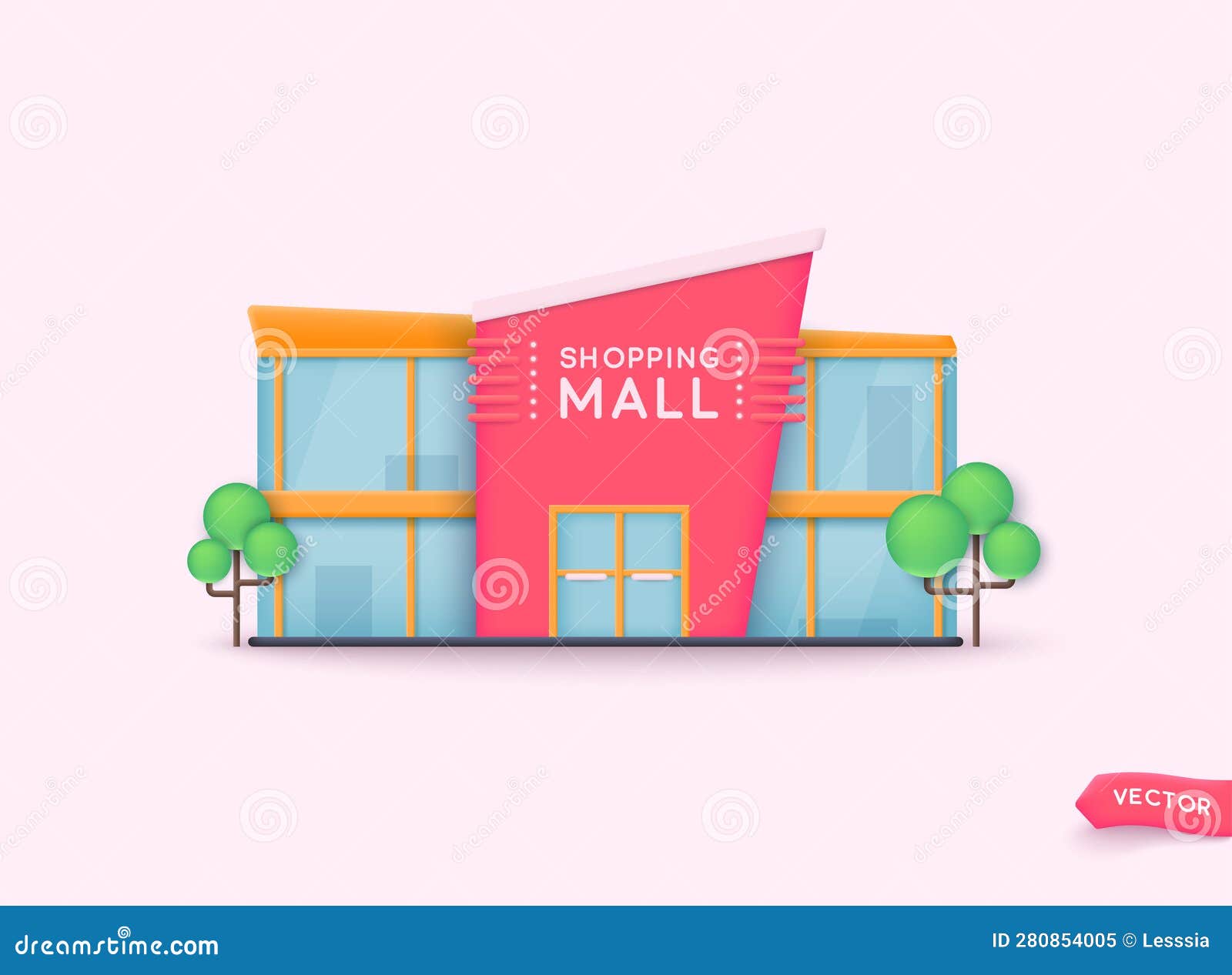 Shopping Mall Exterior Vector